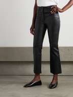 JOSEPH Duke cropped leather flared pants | NET-A-PORTER