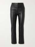 JOSEPH Duke cropped leather flared pants | NET-A-PORTER