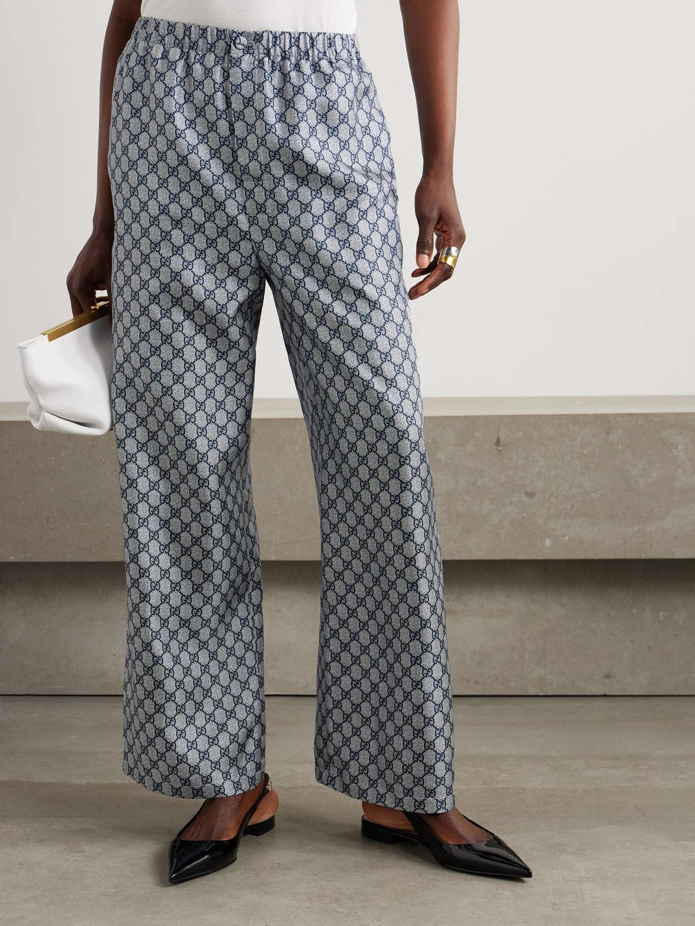 GUCCI GG Supreme printed silk-twill pajama pants | NET-A-PORTER