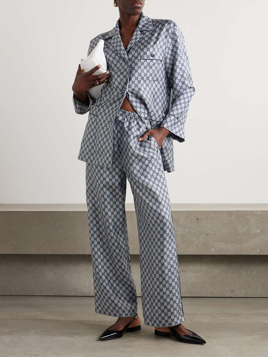 GUCCI GG Supreme printed silk-twill pajama pants | NET-A-PORTER