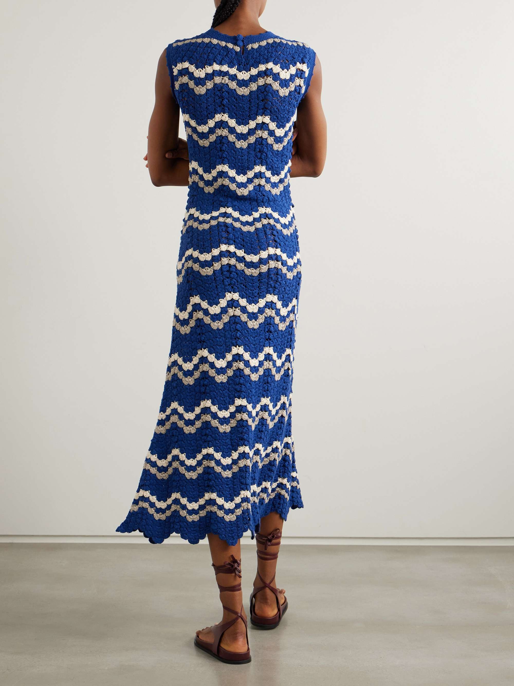 ESCVDO Amazonas scalloped crocheted cotton midi dress | NET-A-PORTER