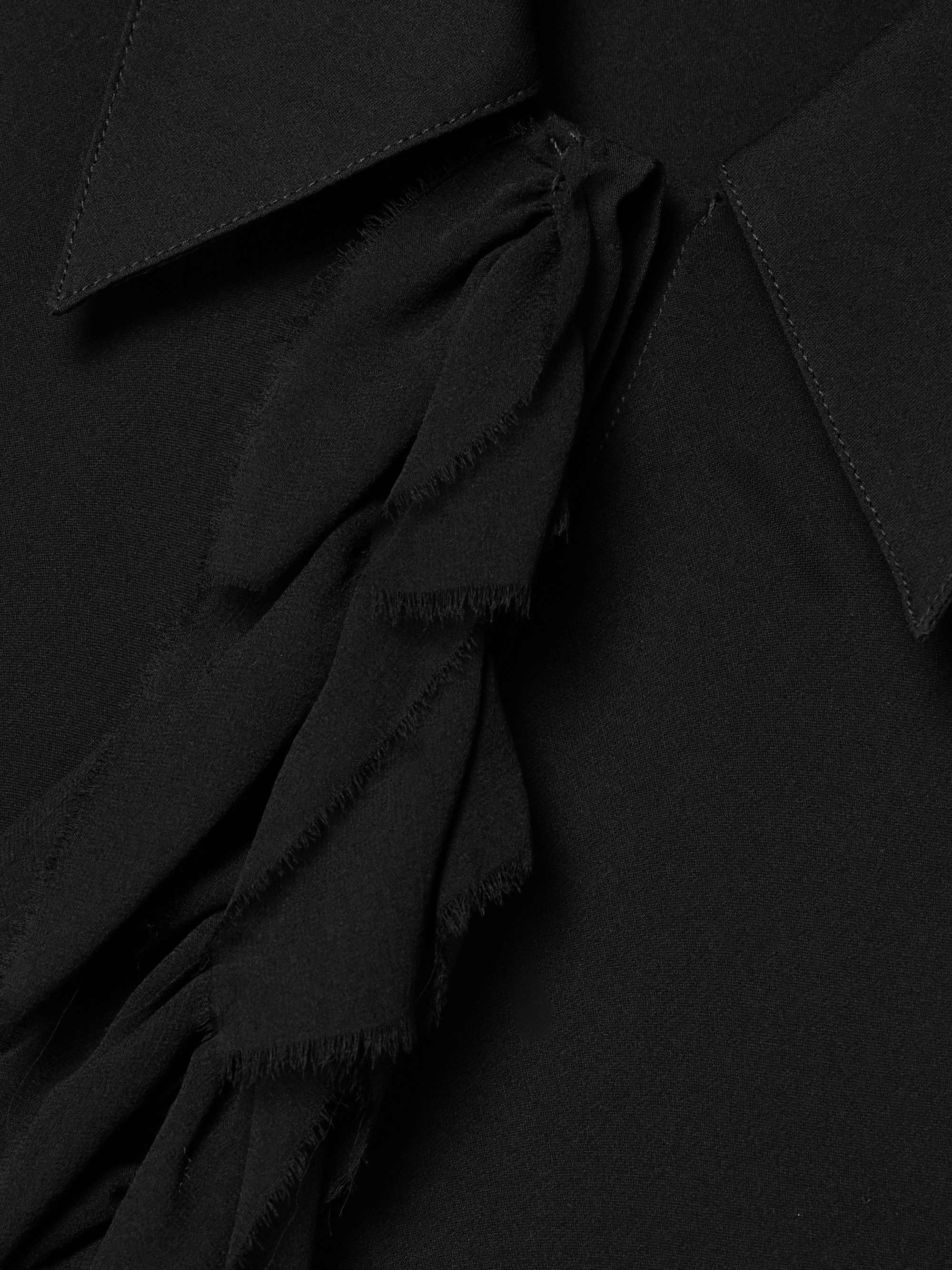 KHAITE Luka frayed ruffled silk crepe de chine shirt | NET-A-PORTER