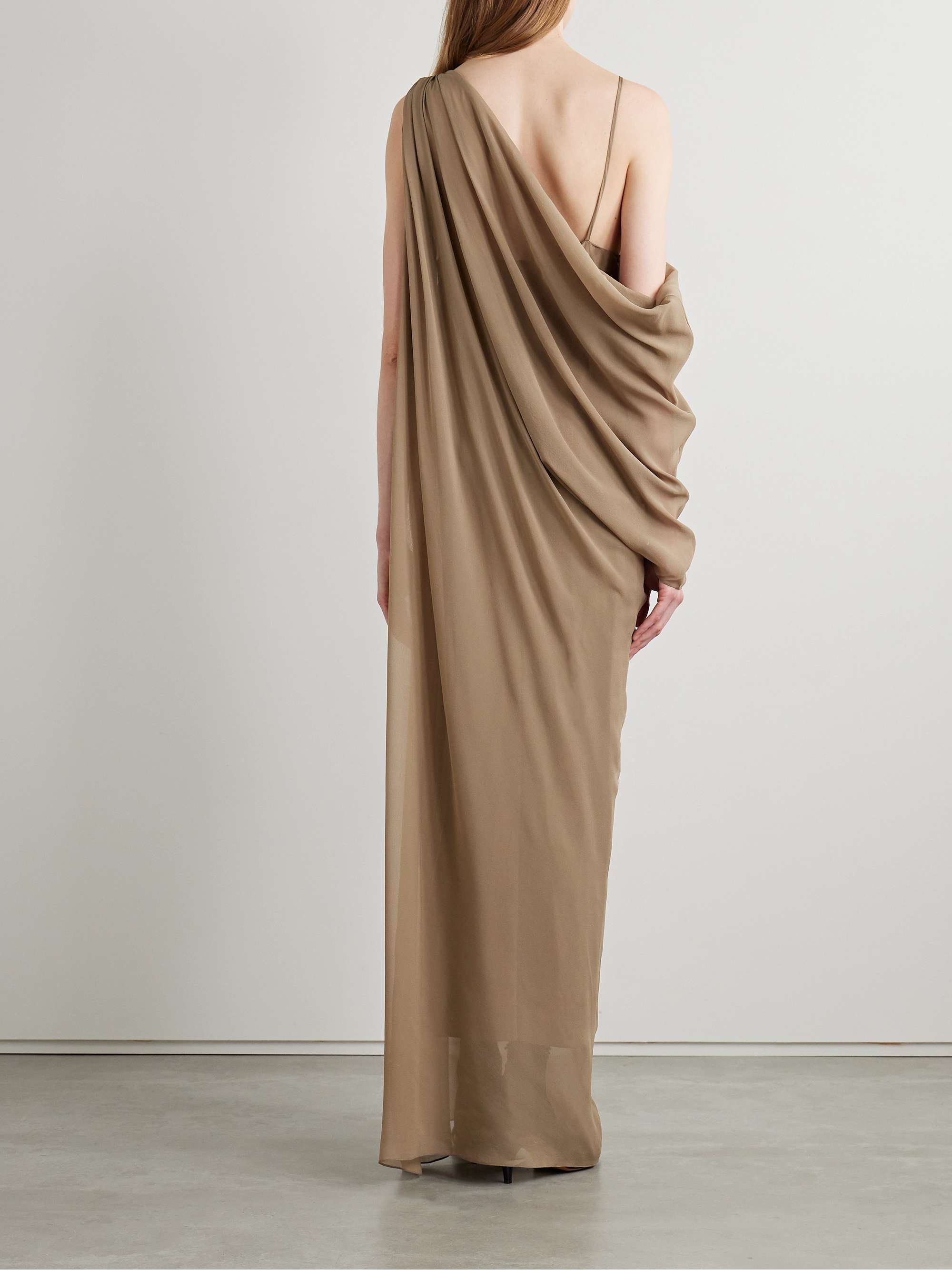 KHAITE Taj layered draped one-shoulder silk-chiffon maxi dress | NET-A ...