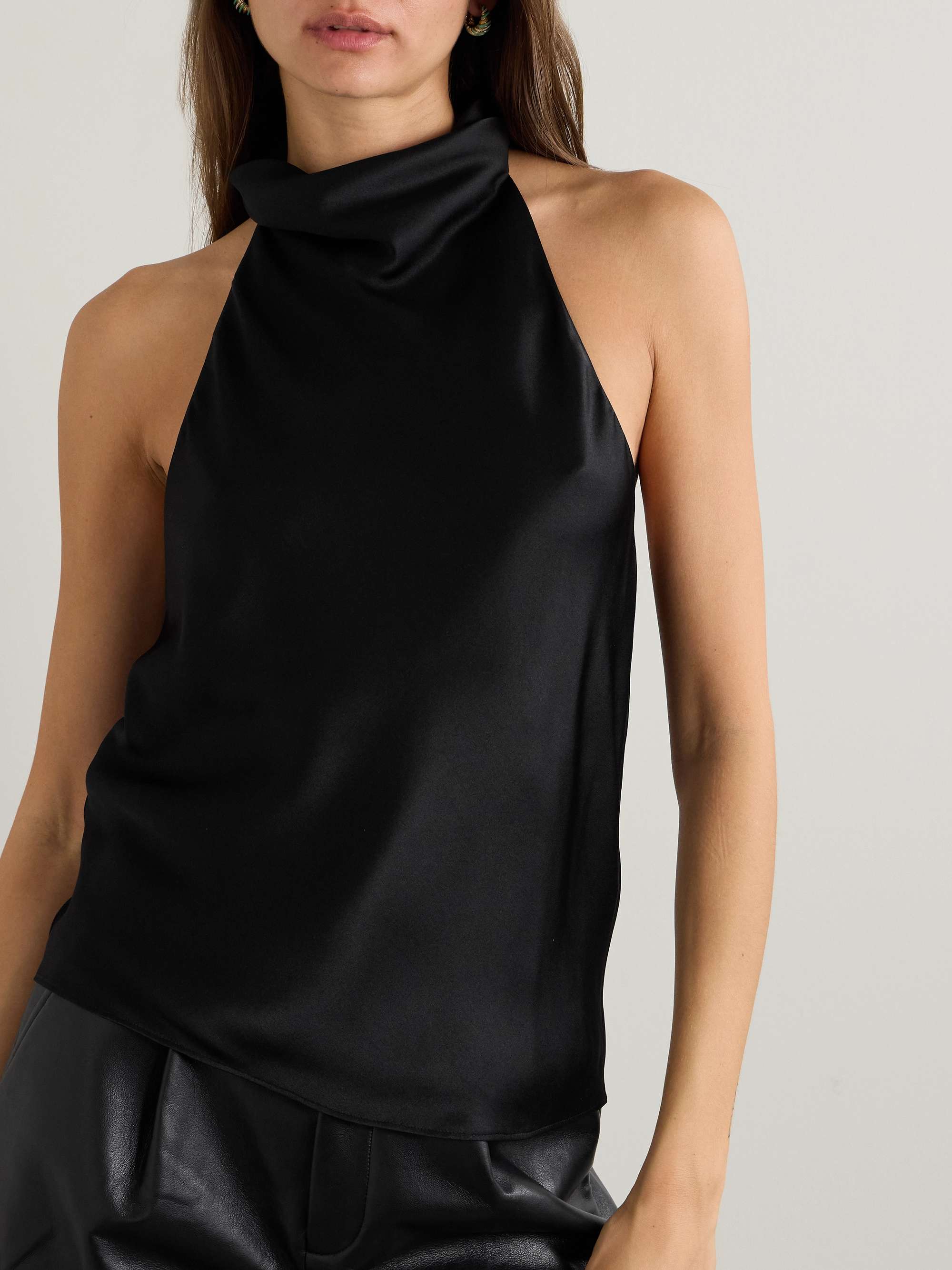 ANINE BING Eliana silk-satin halterneck top | NET-A-PORTER