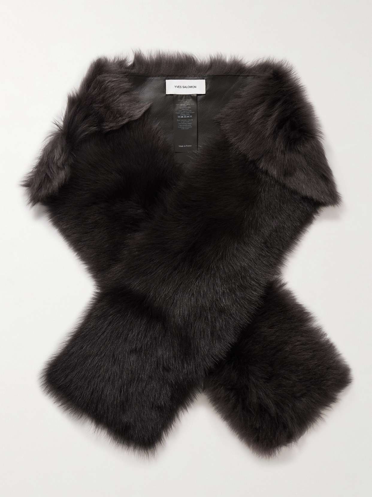 Yves Salomon Shearling Scarf In Brown | ModeSens