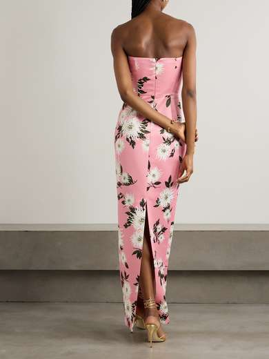 EMILIA WICKSTEAD Emine strapless floral-print faille maxi dress | NET-A-PORTER