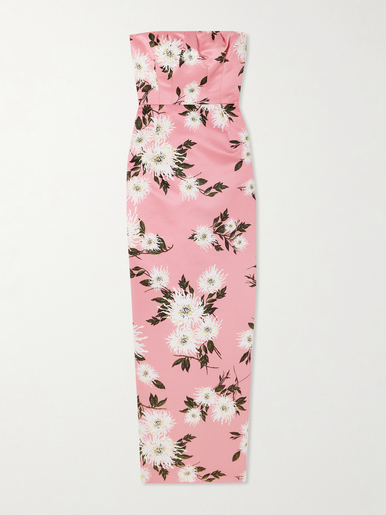 Emilia Wickstead Emine Strapless Floral-print Faille Maxi Dress In Pink | ModeSens