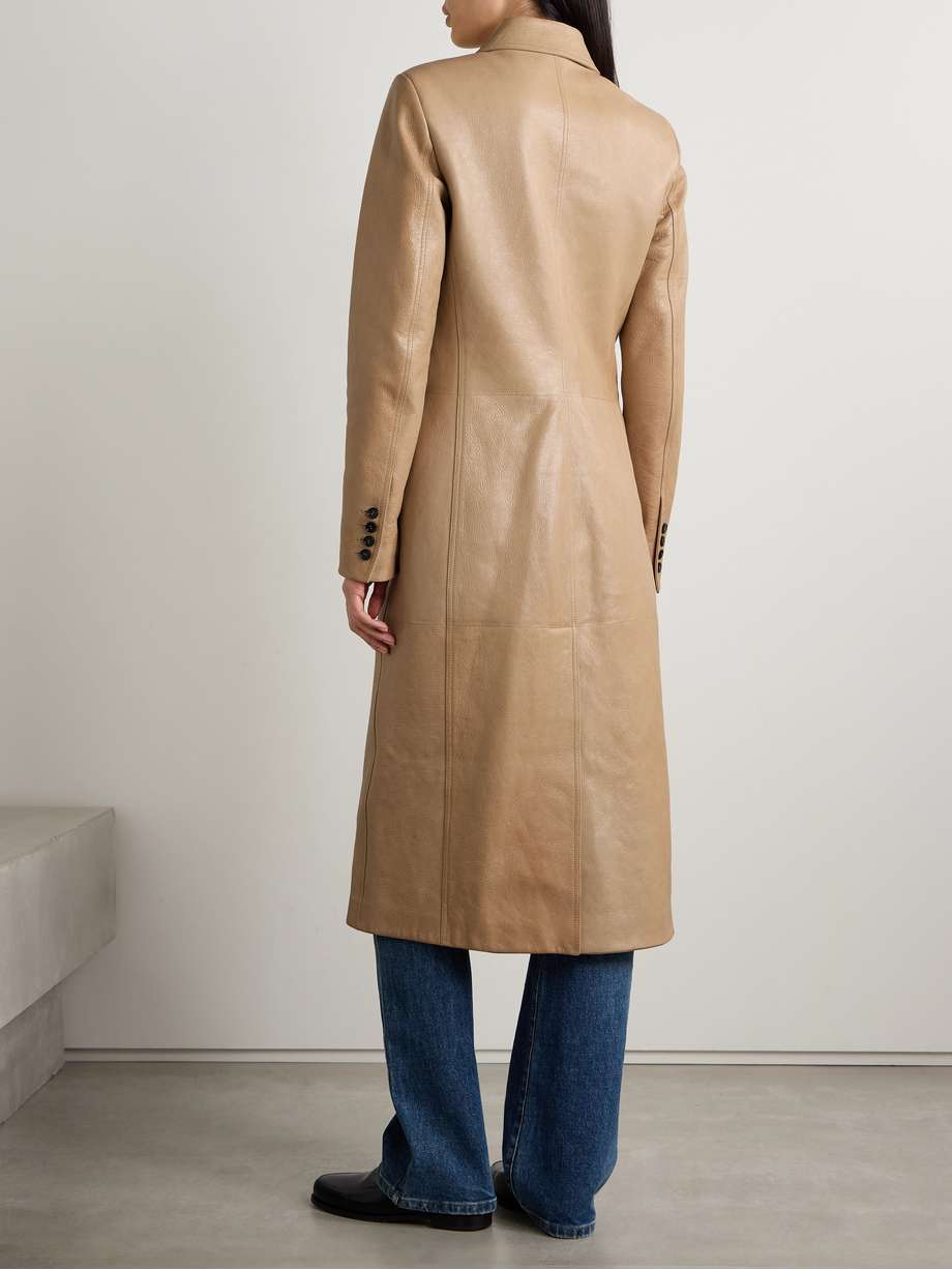 VERONICA DE PIANTE Kate textured-leather coat | NET-A-PORTER