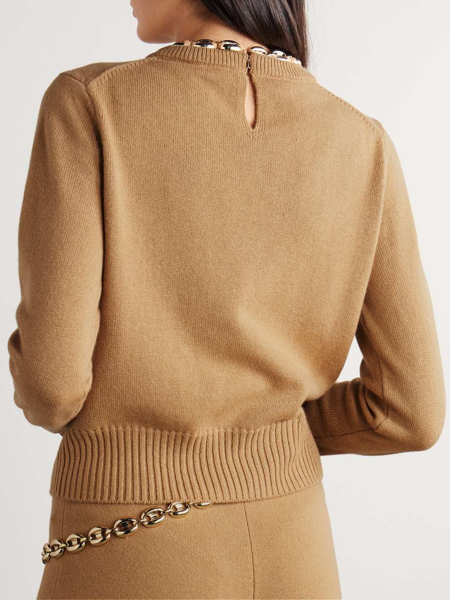 RABANNE Chainmail-embellished wool and cashmere-blend sweater | NET-A ...