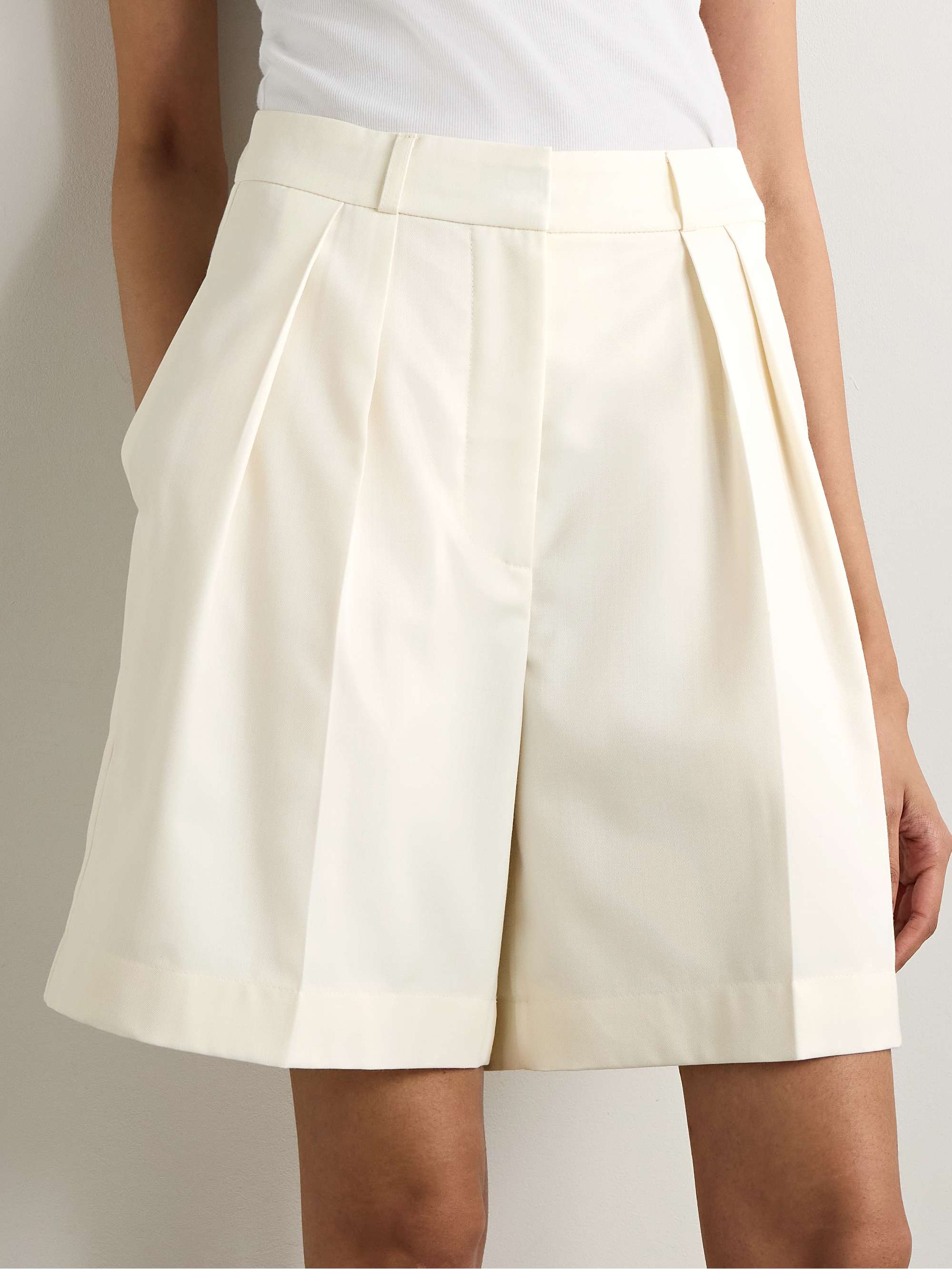 RÓHE Pleated woven shorts | NET-A-PORTER
