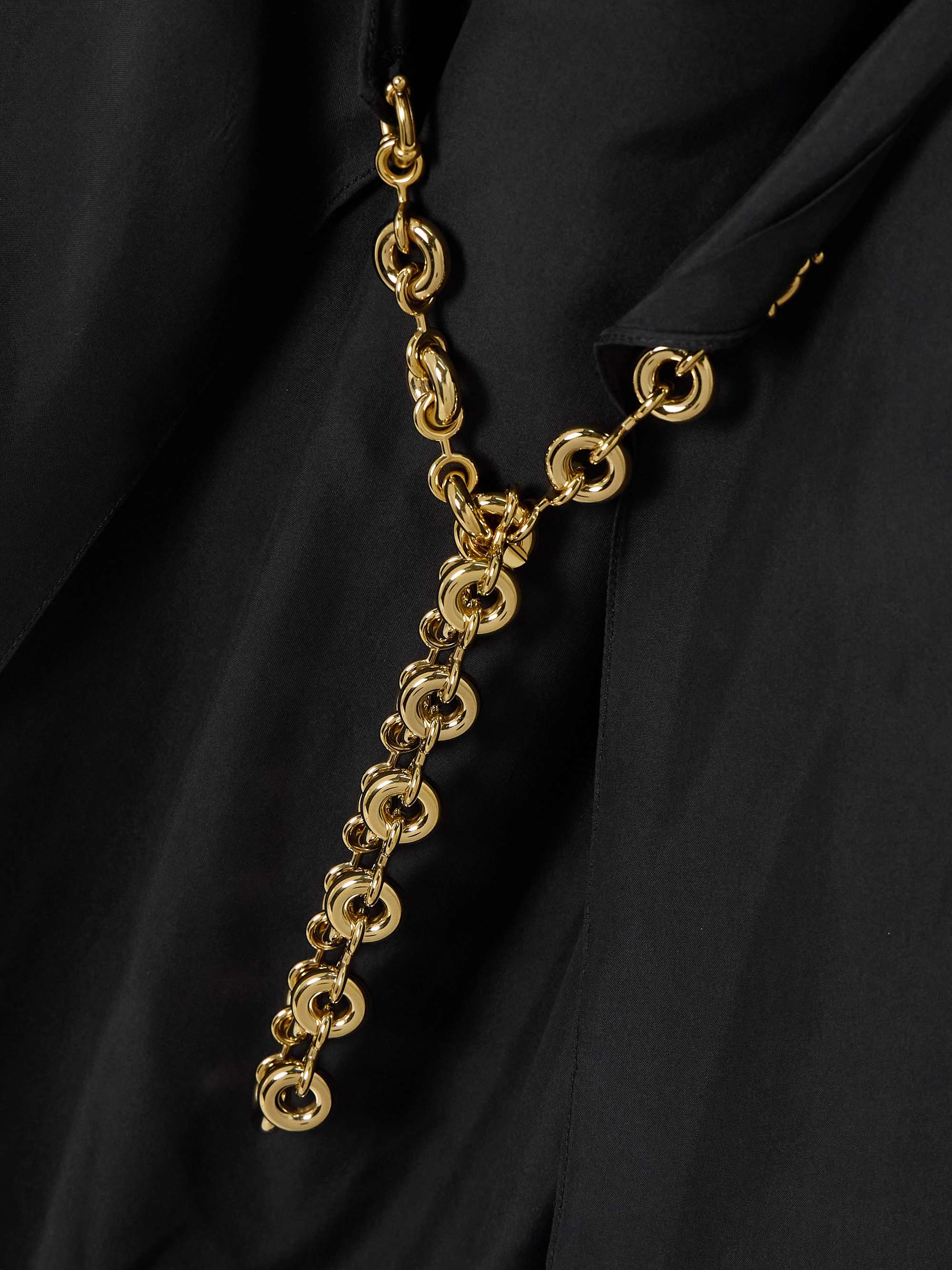 LOEWE Chain-embellished gathered silk-voile midi dress | NET-A-PORTER