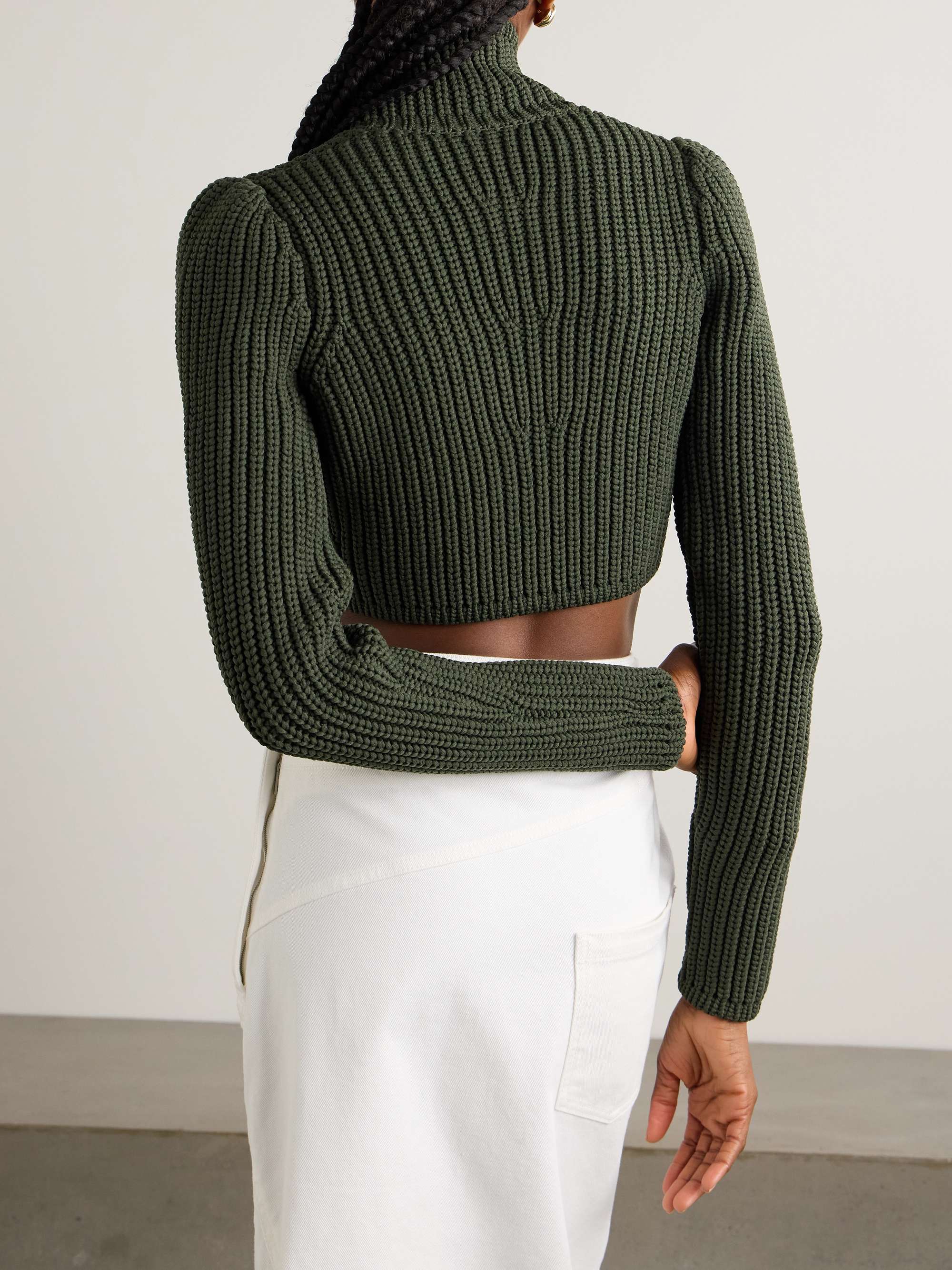 LOEWE Cropped ribbed-knit cardigan | NET-A-PORTER