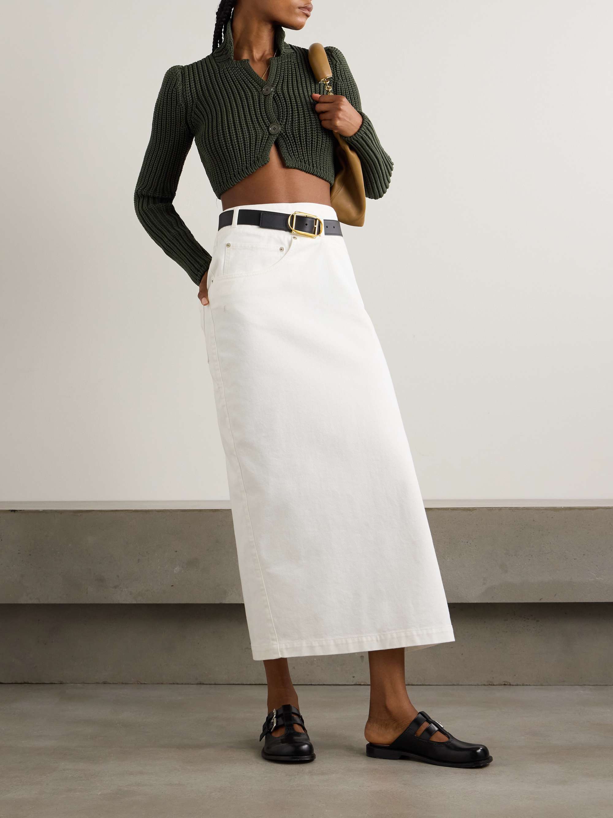 LOEWE Cropped ribbed-knit cardigan | NET-A-PORTER