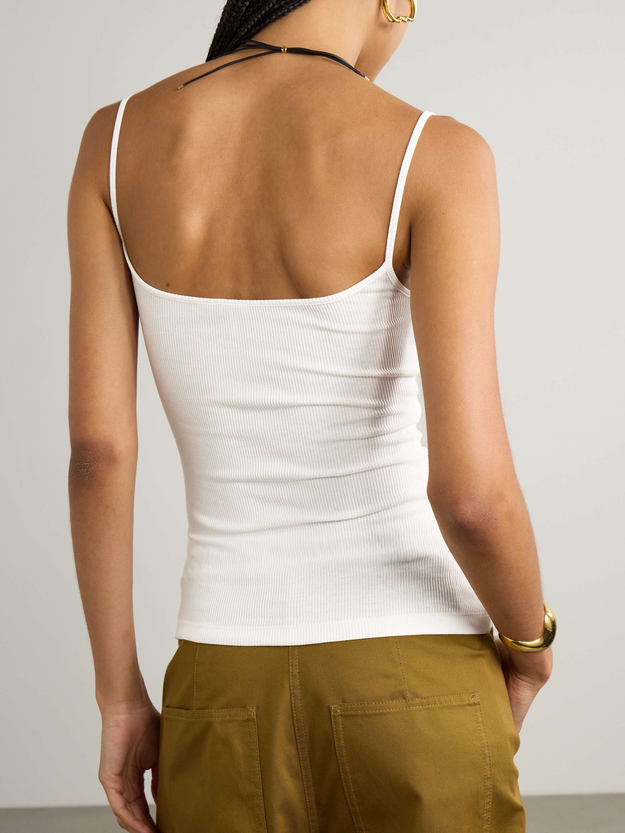 LOEWE Anagram logo-embroidered ribbed stretch-cotton jersey tank | NET ...