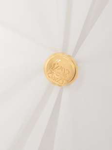 LOEWE Gathered button-embellished cotton-poplin mini shirt dress | NET ...