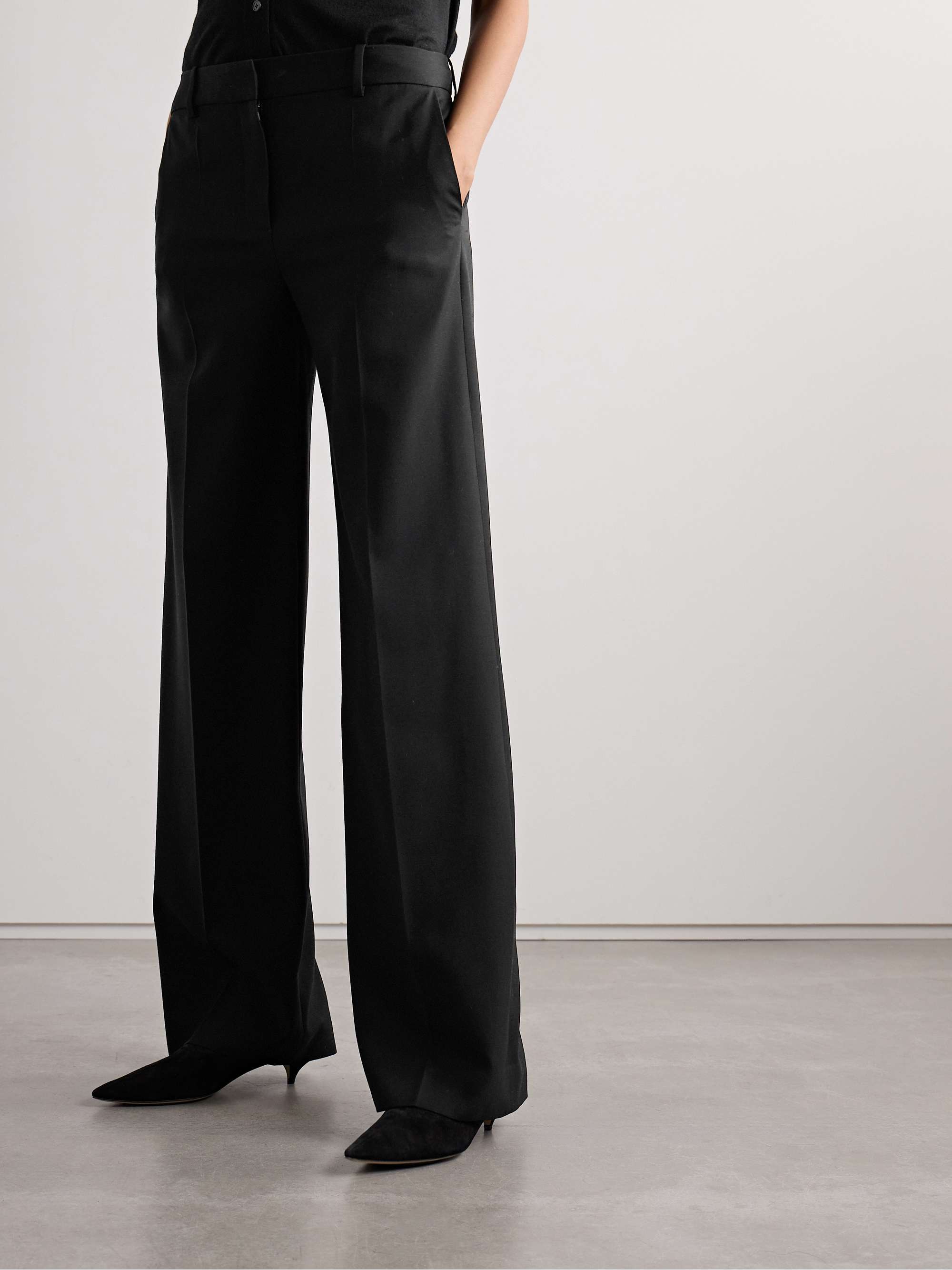 THE ROW Encore grain de poudre wool straight-leg pants | NET-A-PORTER