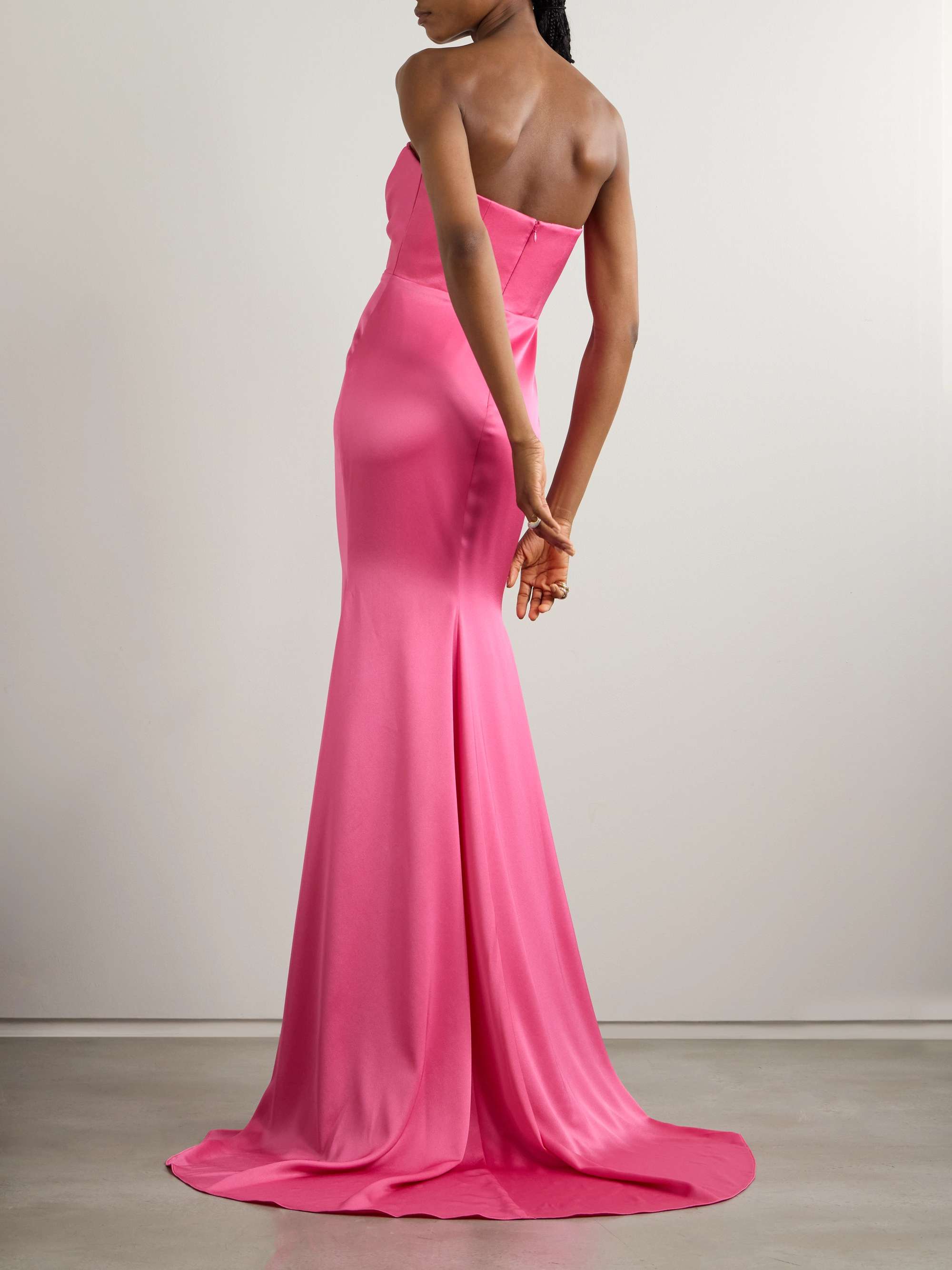 ALEX PERRY Strapless draped satin-crepe gown | NET-A-PORTER