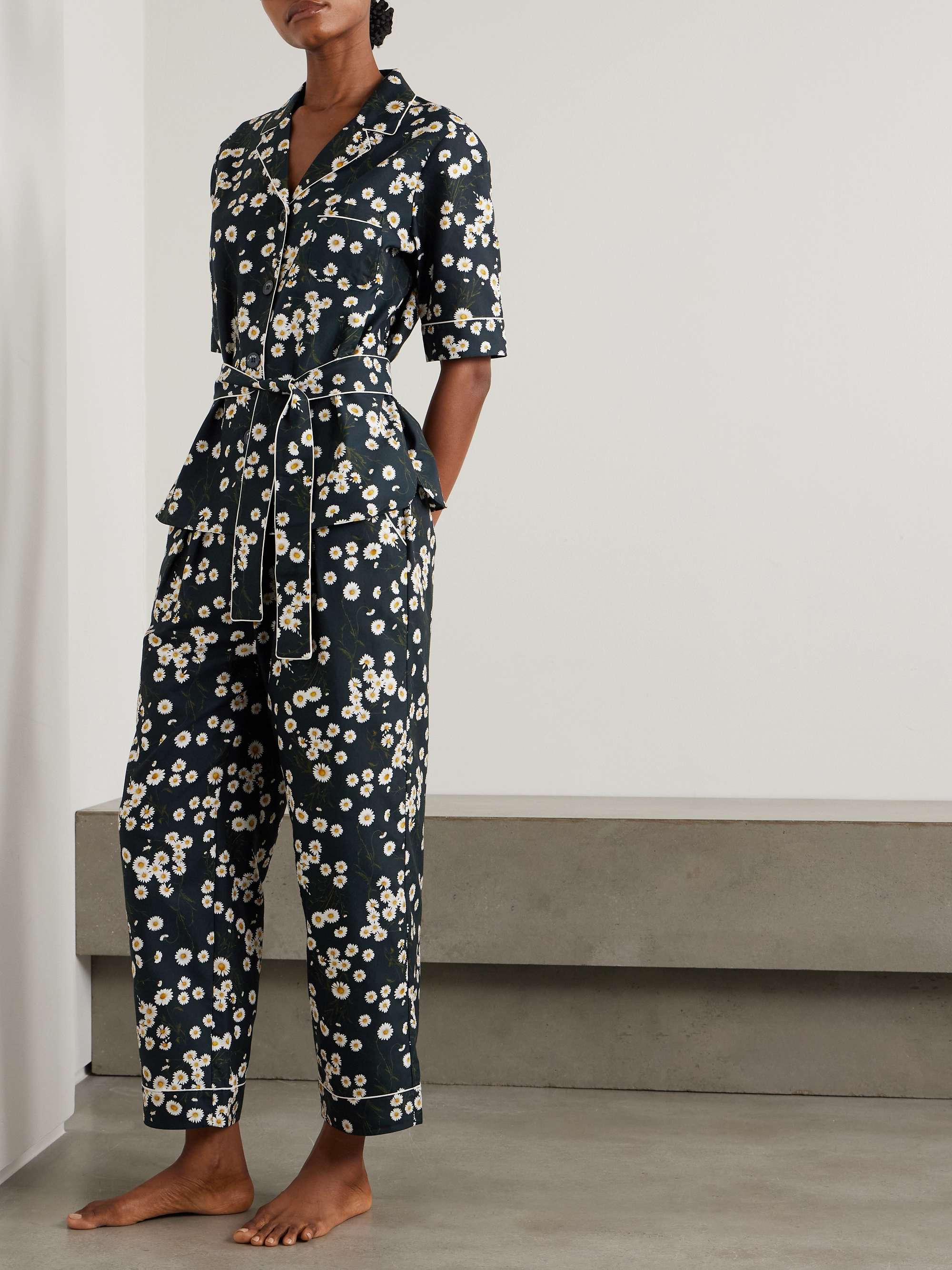 ERES Romance Beaucoup piped floral-print cotton and silk-blend pajama ...
