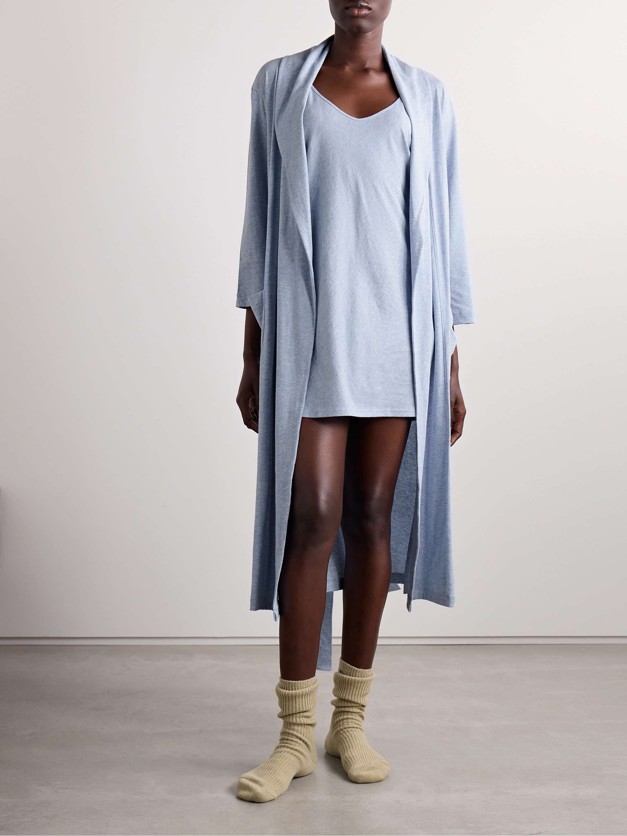 SKIN Carina organic Pima cotton-jersey robe | NET-A-PORTER