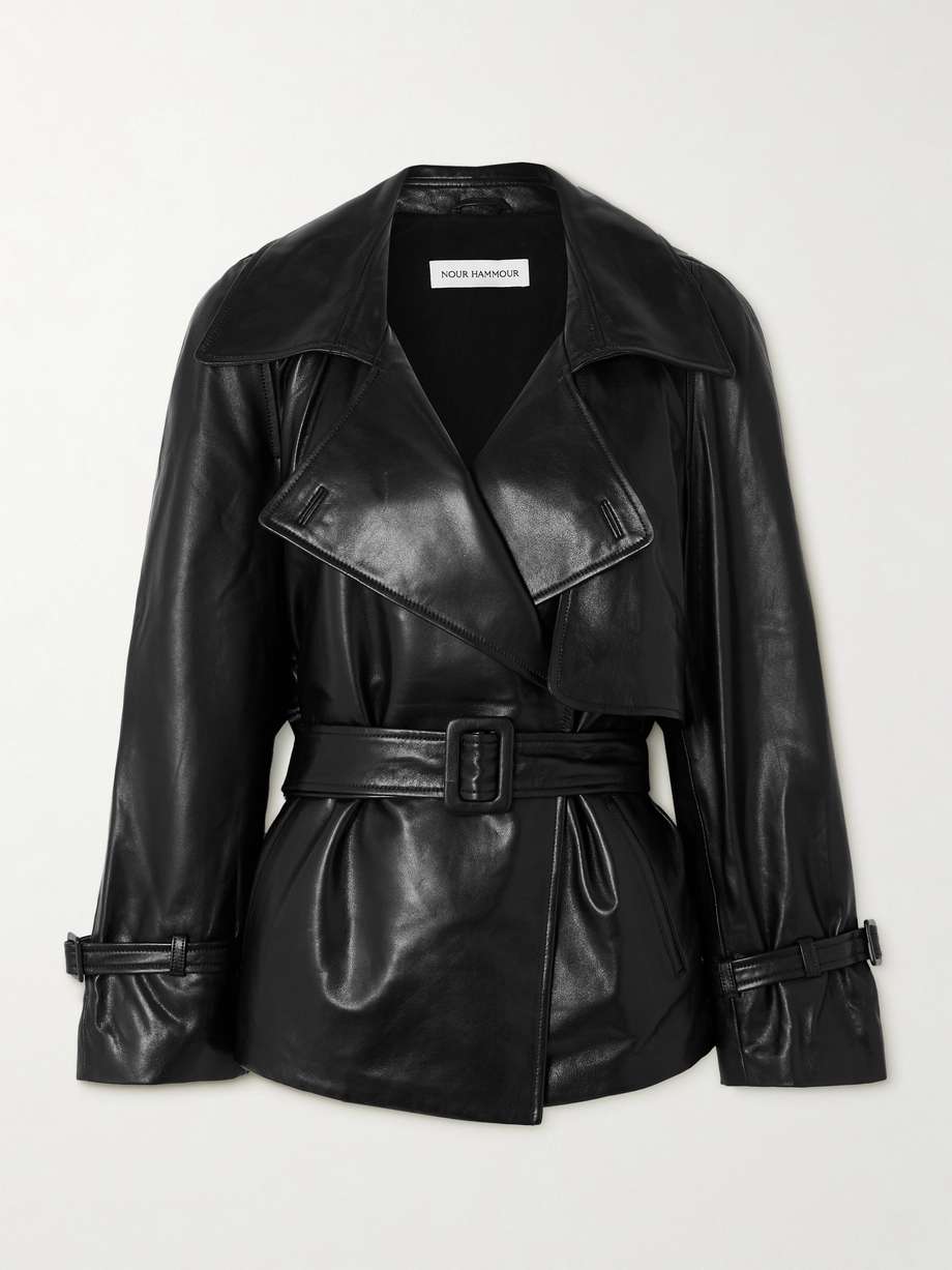 Brea oversized belted leather jacket | NET-A-PORTER