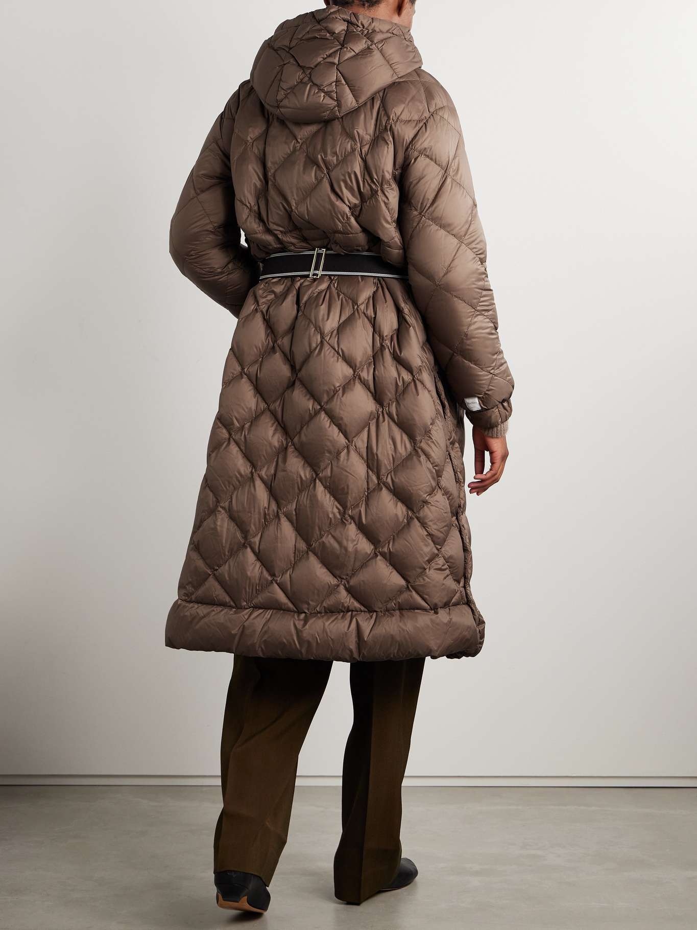 MAX MARA The Cube Trefel belted hooded quilted shell down coat | NET-A ...