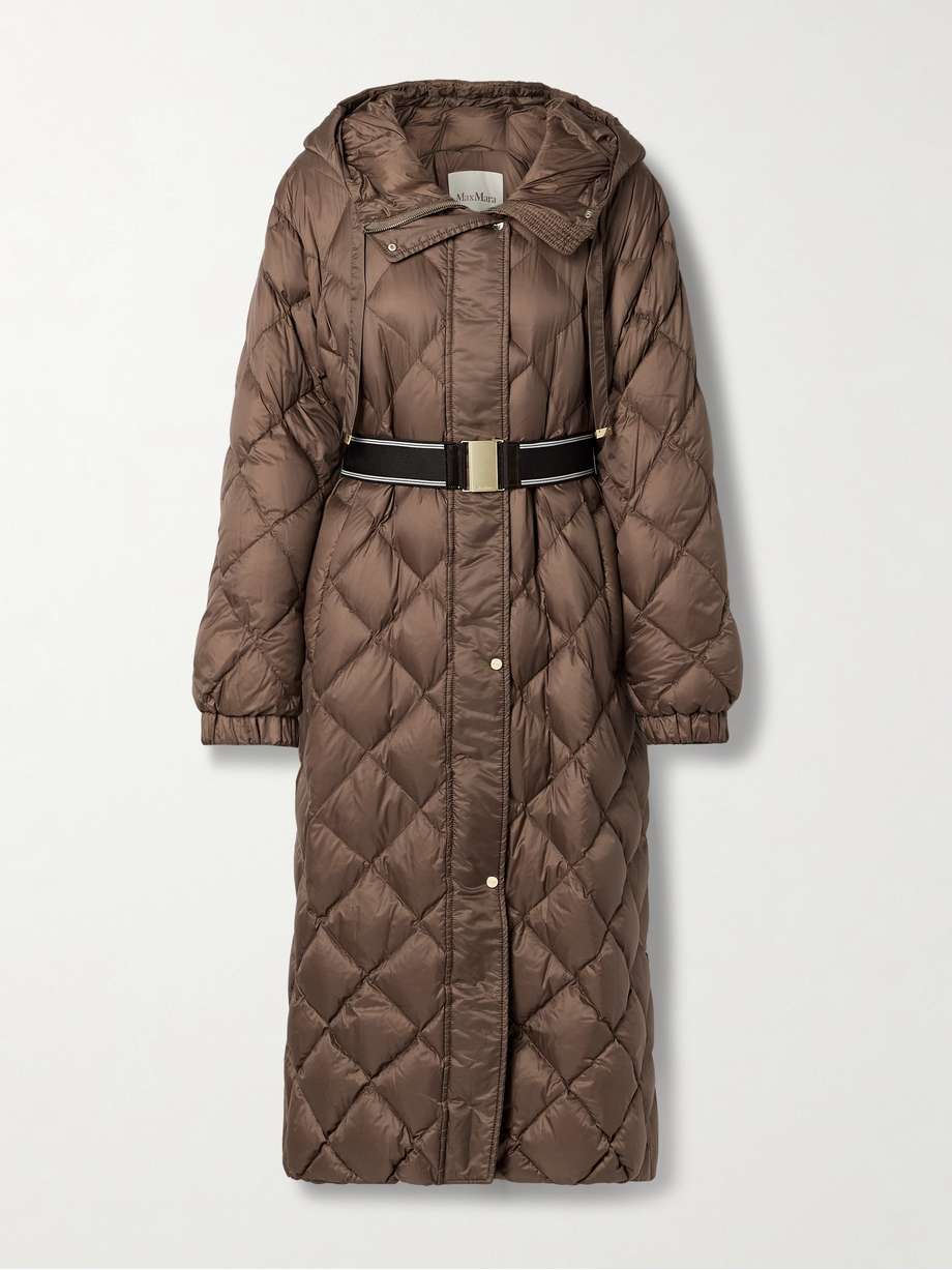 MAX MARA The Cube Trefel belted hooded quilted shell down coat | NET-A ...