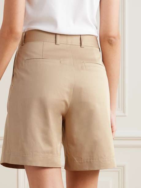 TOTEME Pleated organic cotton-twill shorts | NET-A-PORTER
