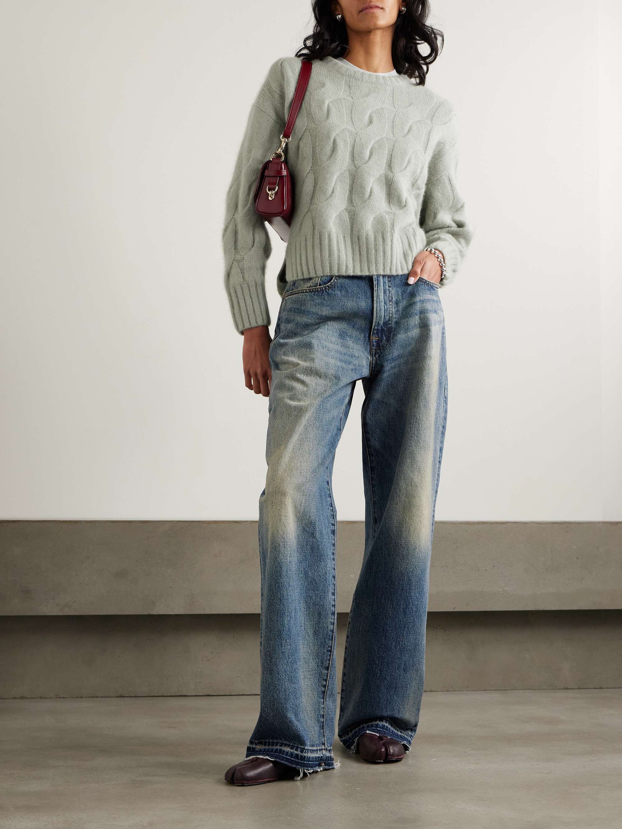 ALLUDE Cable-knit cashmere and silk-blend sweater | NET-A-PORTER