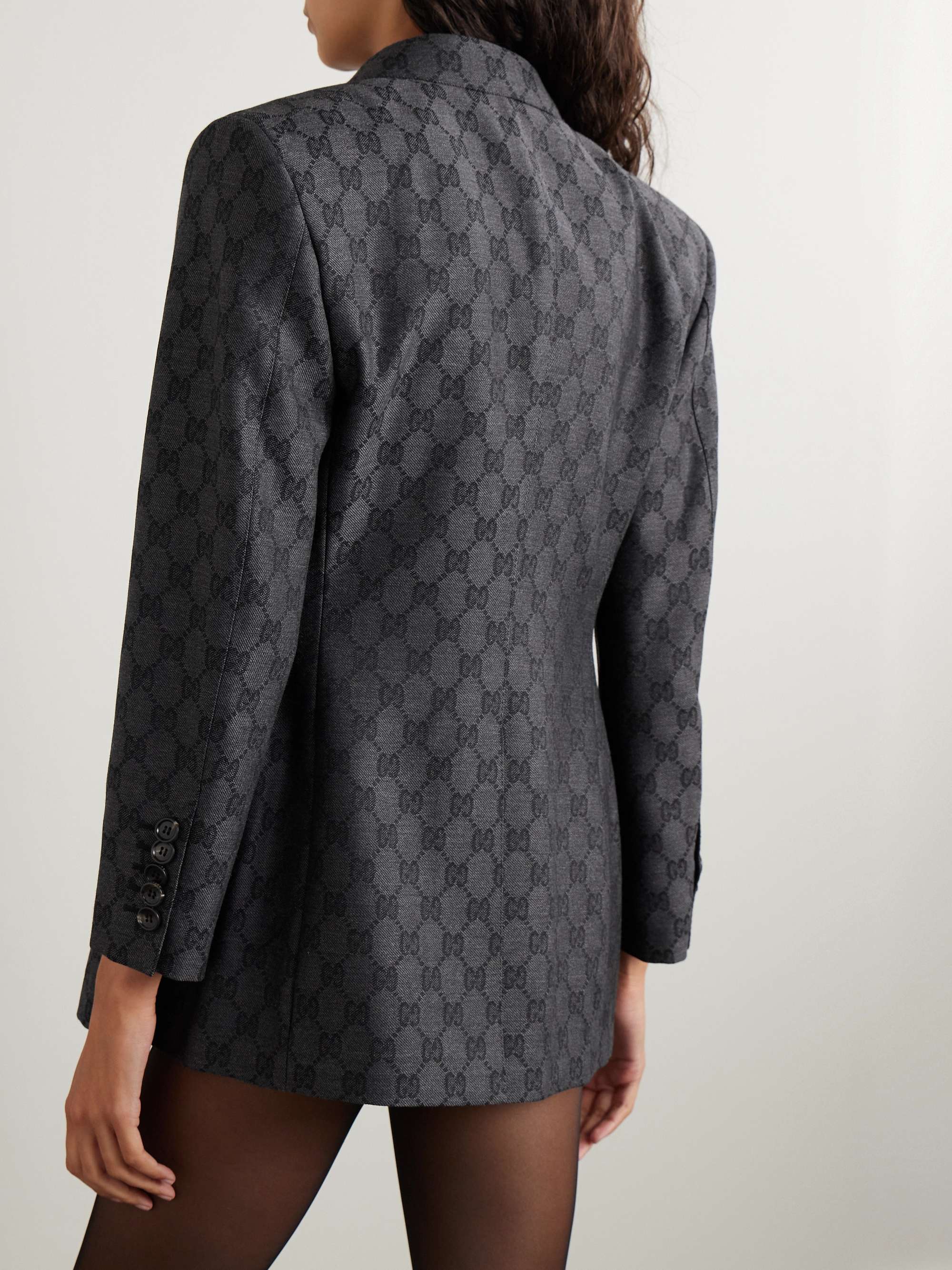GUCCI Double-breasted wool-jacquard blazer | NET-A-PORTER