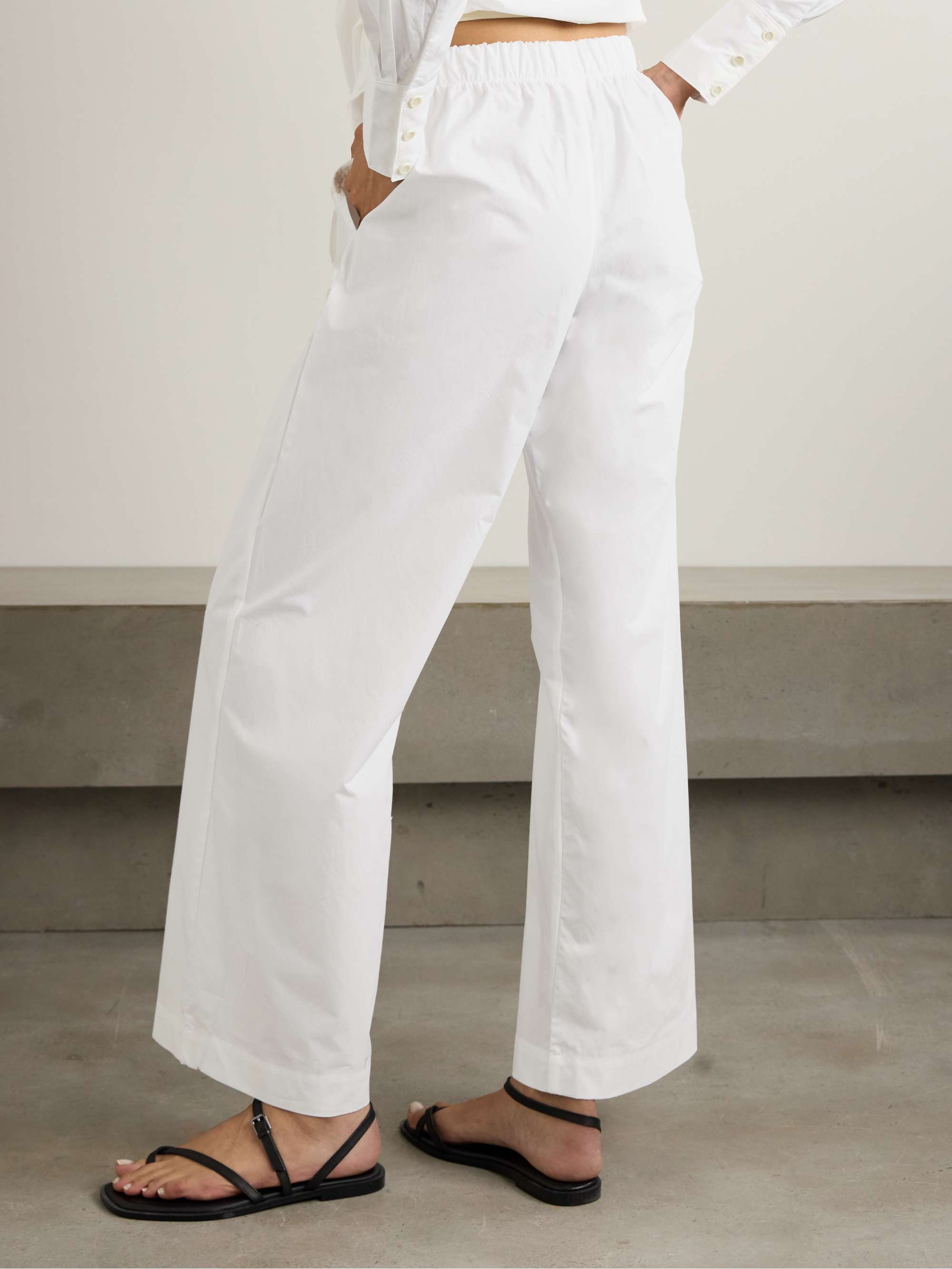ÉTERNE Cotton-poplin wide-leg pants | NET-A-PORTER ÉTERNE Cotton-poplin wide-leg pants | NET-A-PORTER