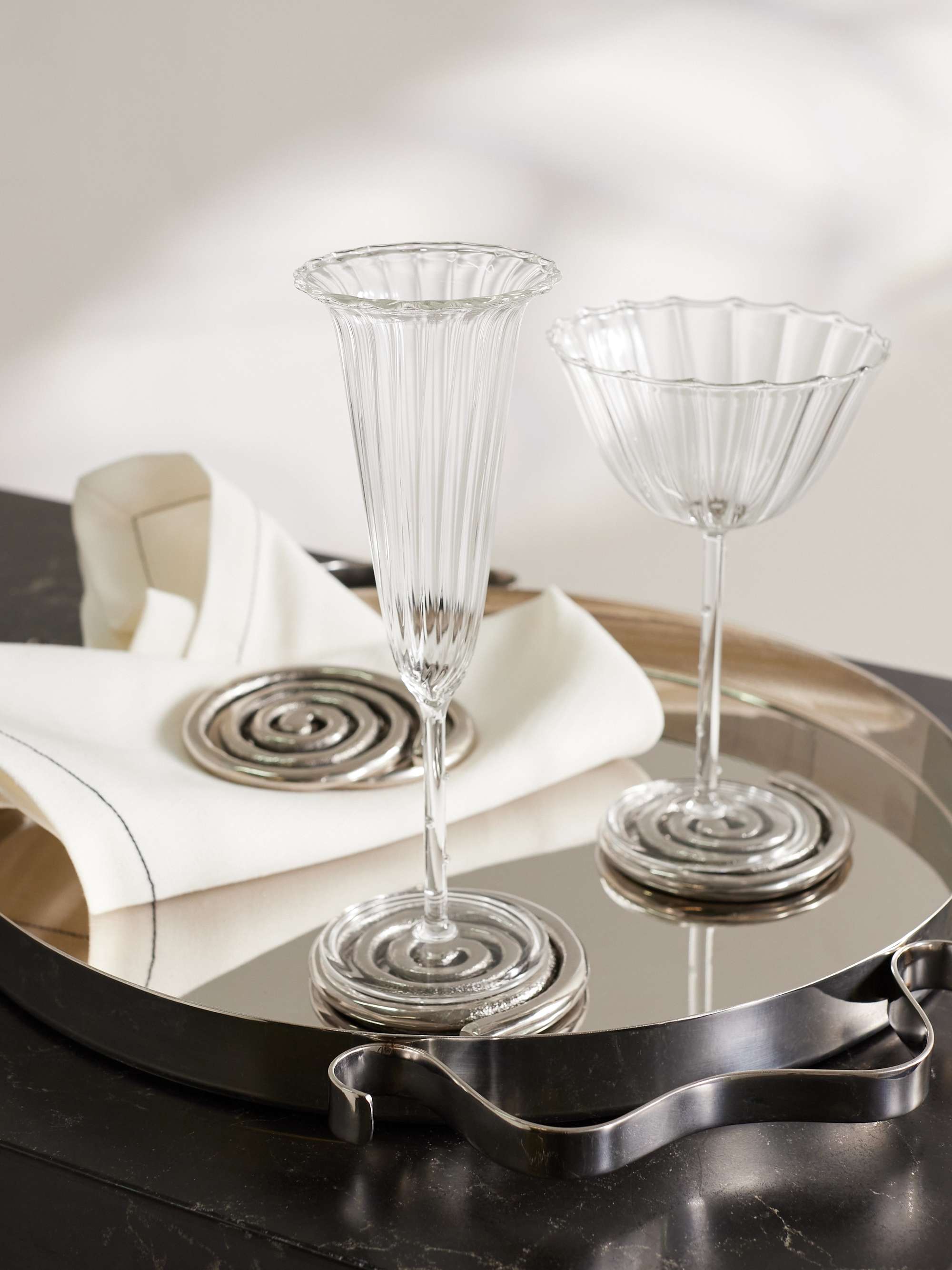 SOPHIE LOU JACOBSEN Angel set of four glass champagne flutes | NET-A-PORTER