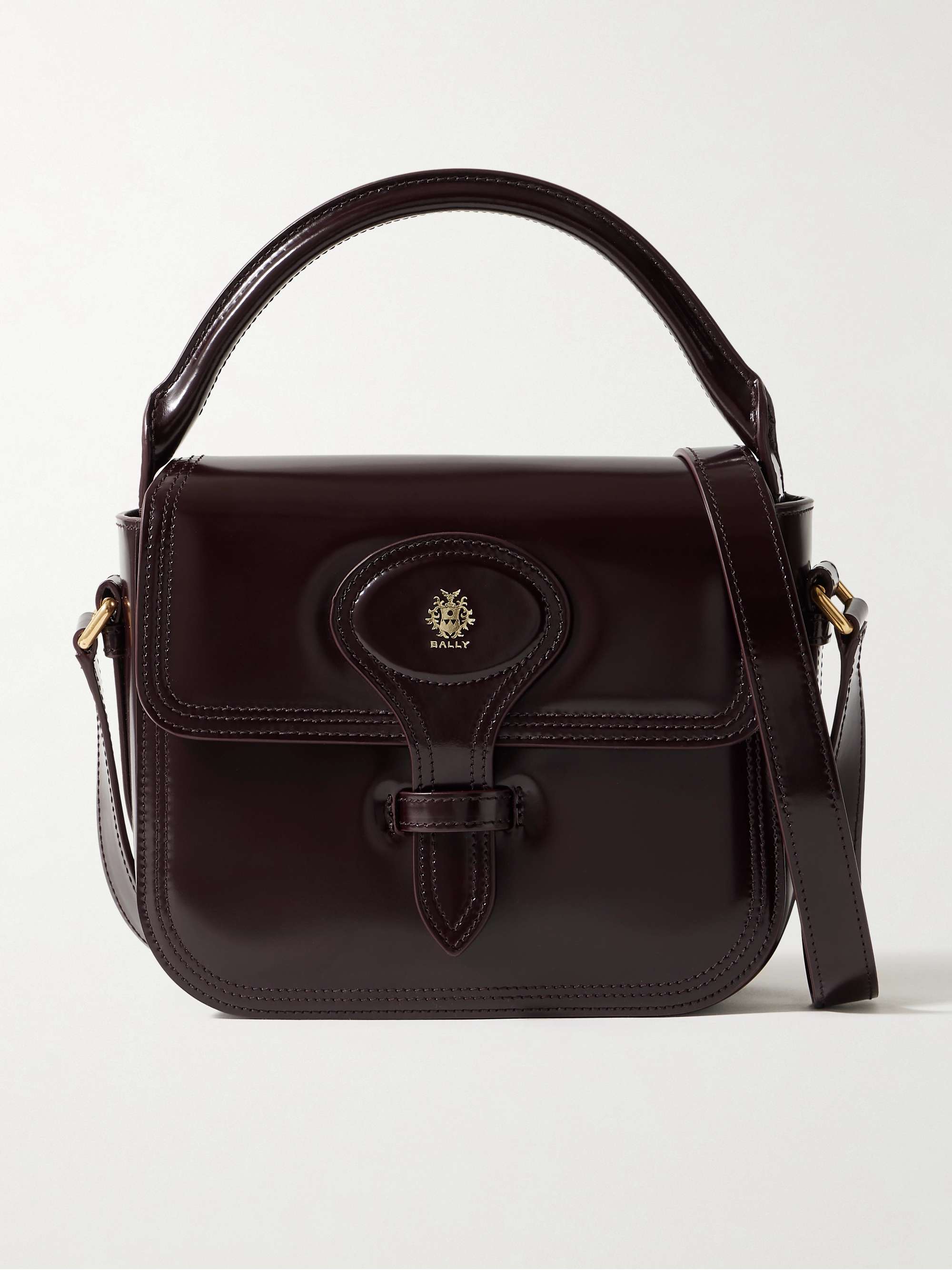 BALLY Beckett Flat mini glossed-leather tote | NET-A-PORTER