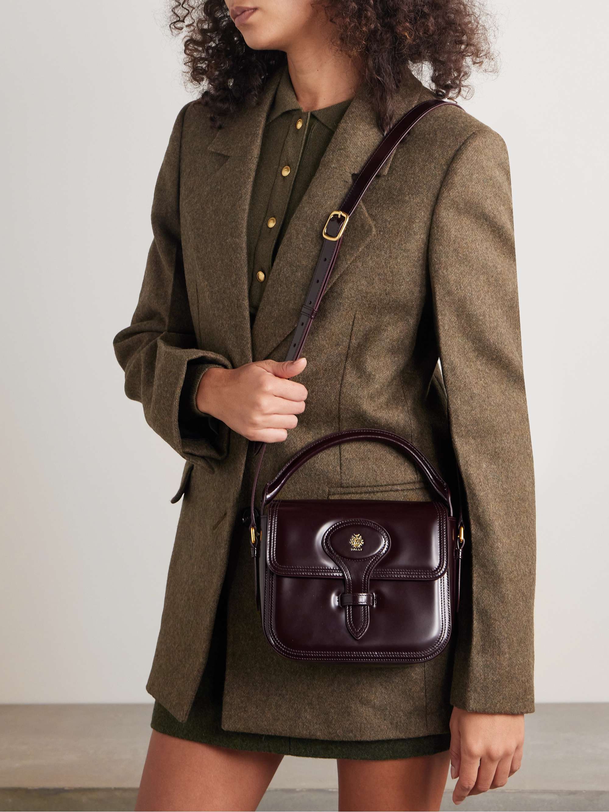 BALLY Beckett Flat mini glossed-leather tote | NET-A-PORTER