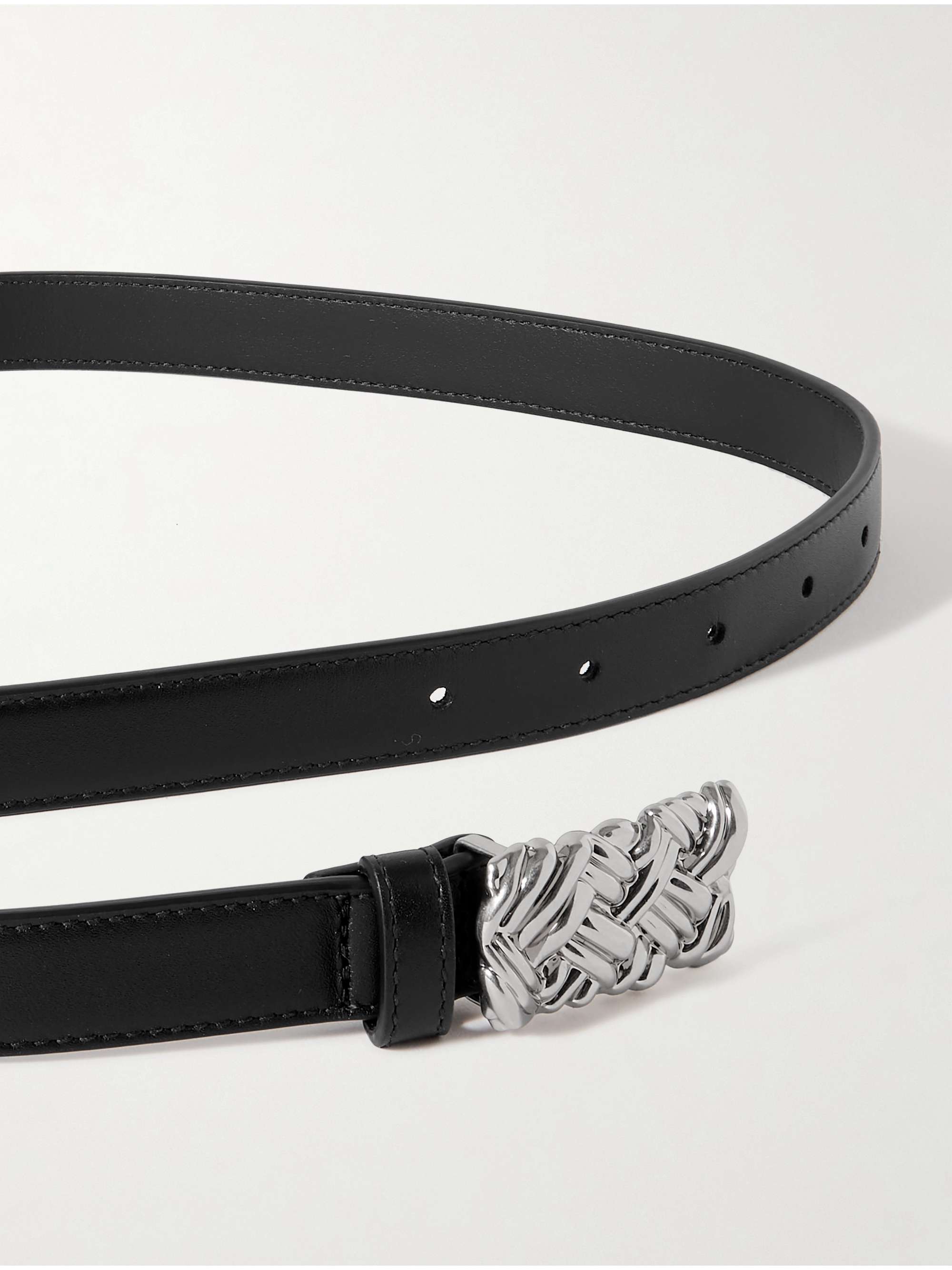 BOTTEGA VENETA Pleat leather belt | NET-A-PORTER