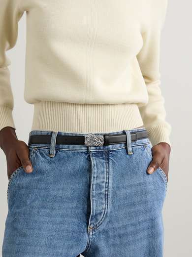 BOTTEGA VENETA Pleat leather belt | NET-A-PORTER