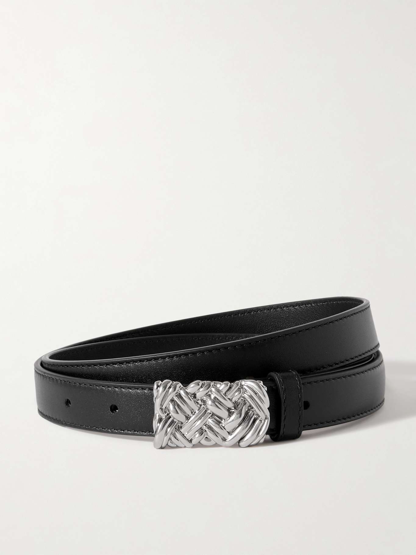BOTTEGA VENETA Pleat leather belt | NET-A-PORTER