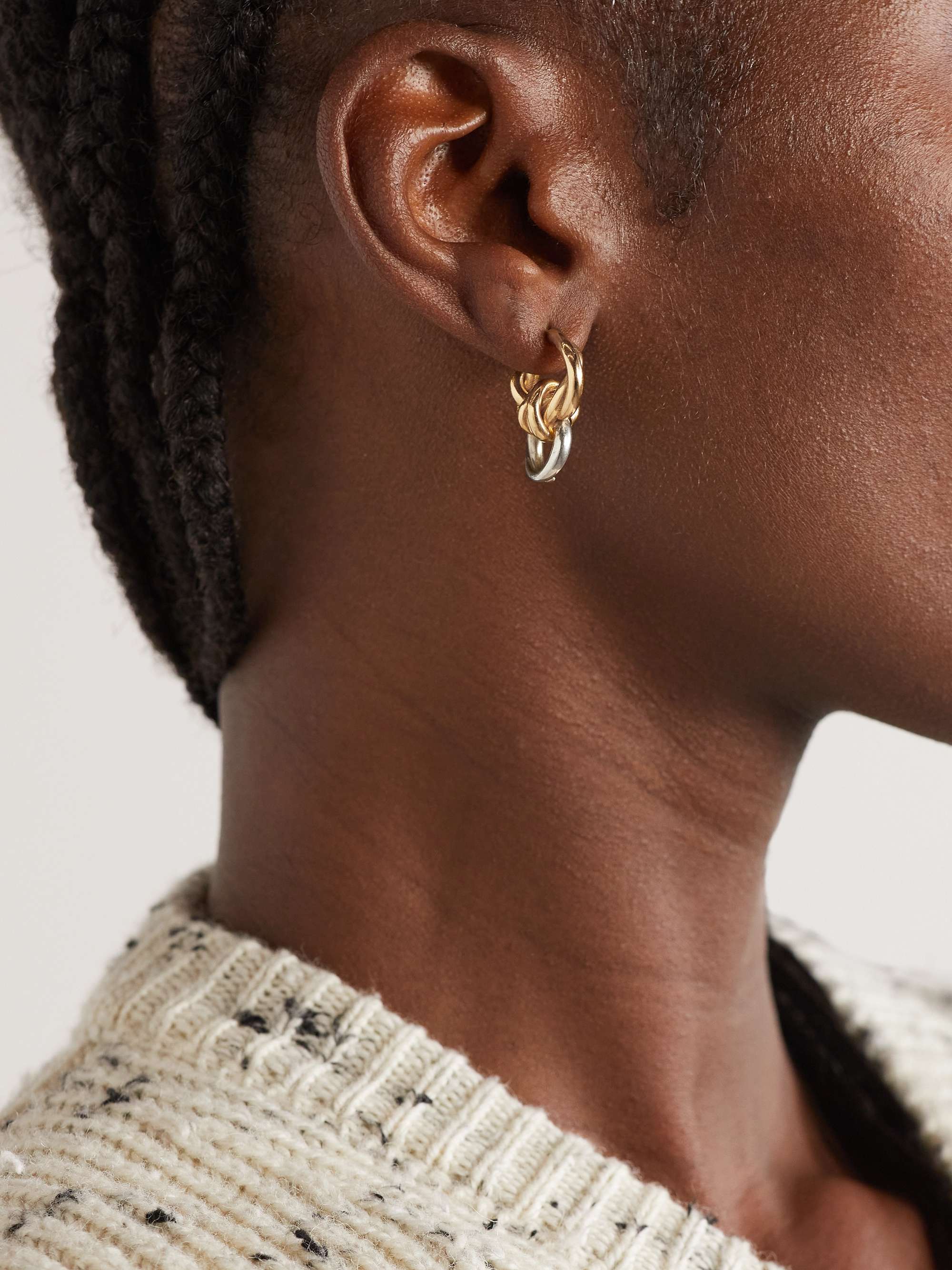 BOTTEGA VENETA Gold-plated silver hoop earrings | NET-A-PORTER