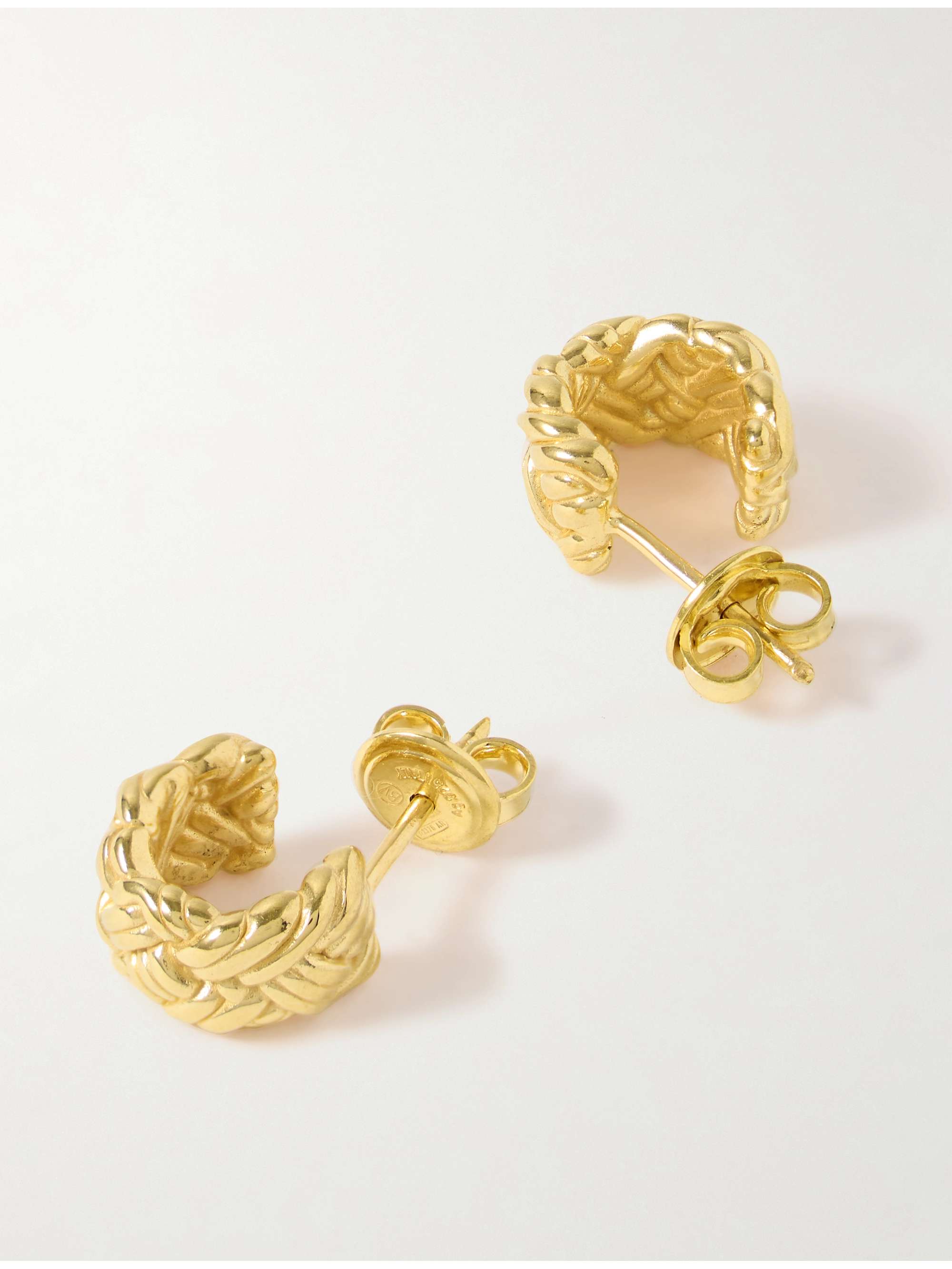 BOTTEGA VENETA Gold-plated hoop earrings | NET-A-PORTER