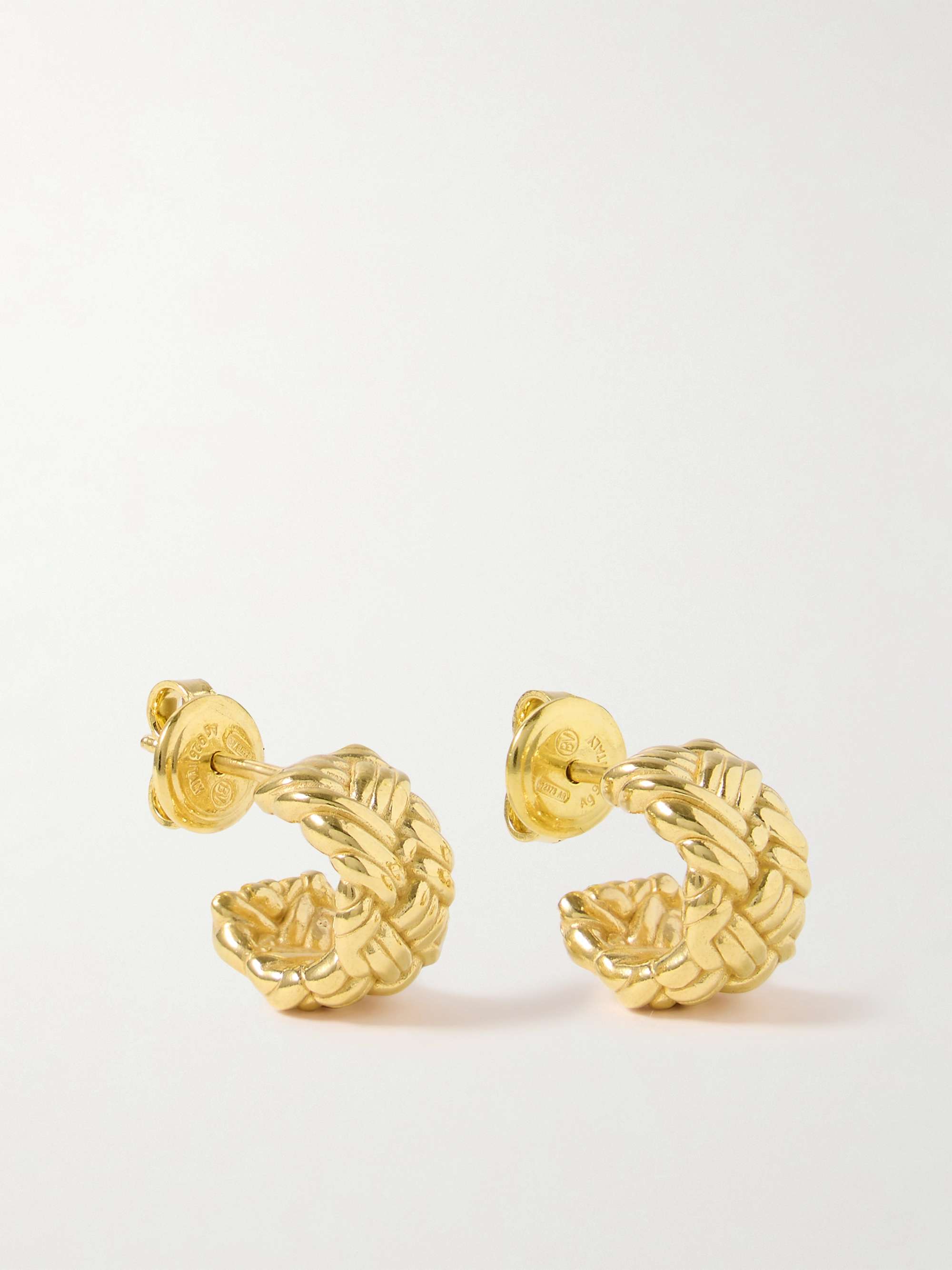 Gold-plated hoop earrings BOTTEGA VENETA pour femme | NET-A-PORTER