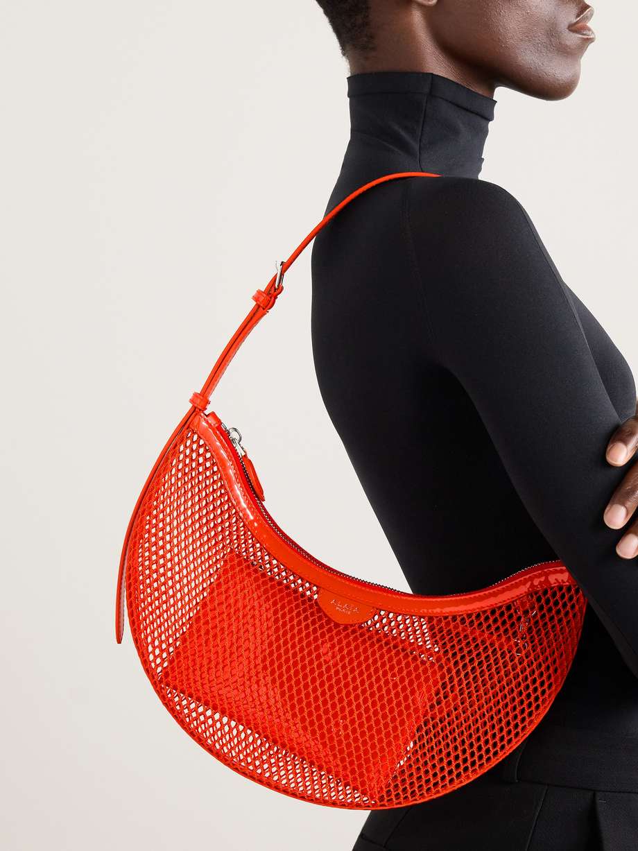 ALAÏA Demi embellished leather-trimmed mesh shoulder bag | NET-A-PORTER