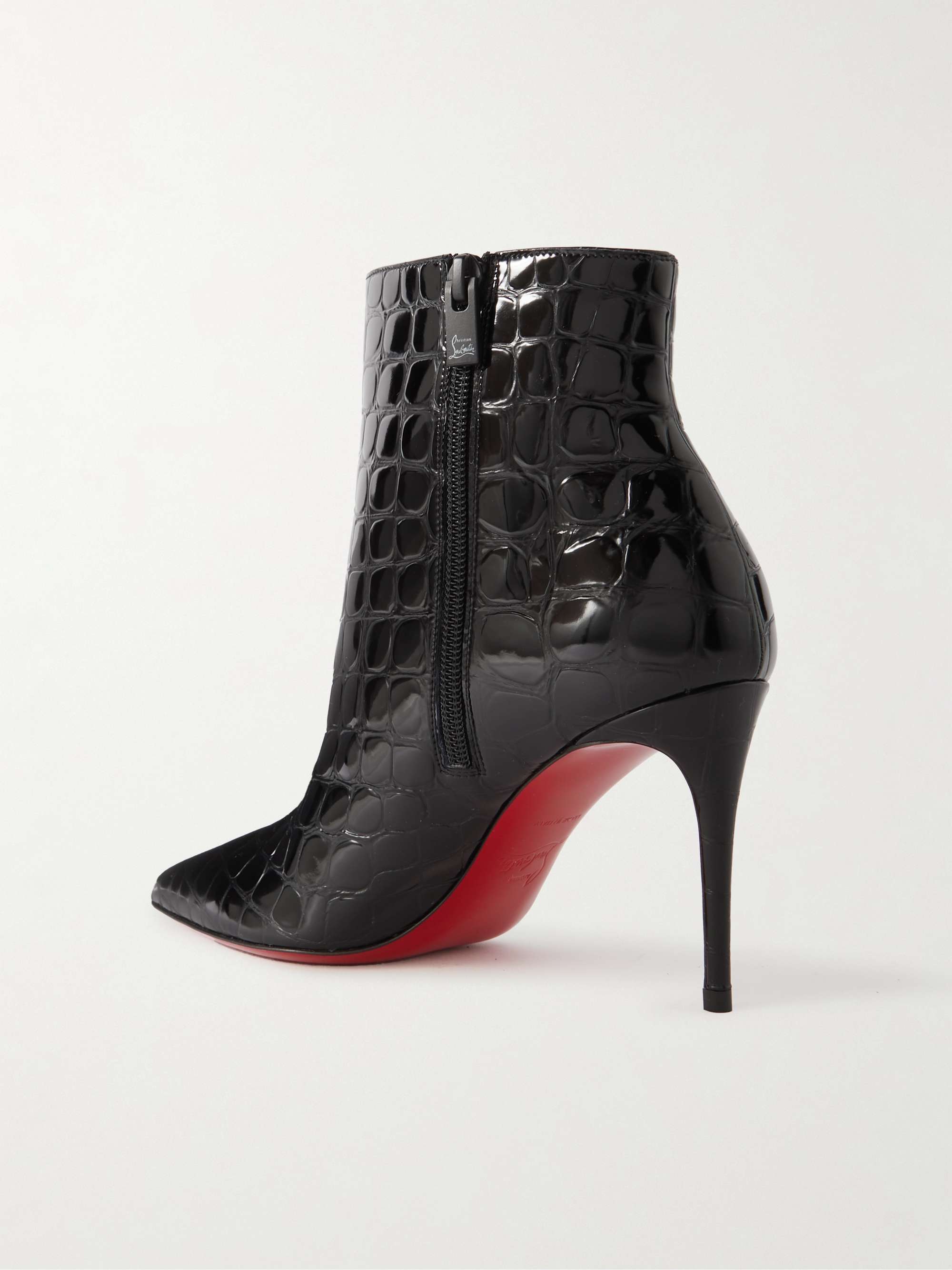 CHRISTIAN LOUBOUTIN So Kate croc-effect patent-leather boots | NET-A-PORTER