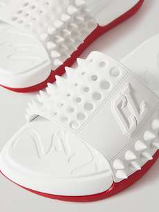 White Take It Easy Donna spiked rubber slides | CHRISTIAN LOUBOUTIN ...