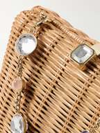 JUDITH LEIBER COUTURE Hailey crystal-emellished gold-tone and wicker ...