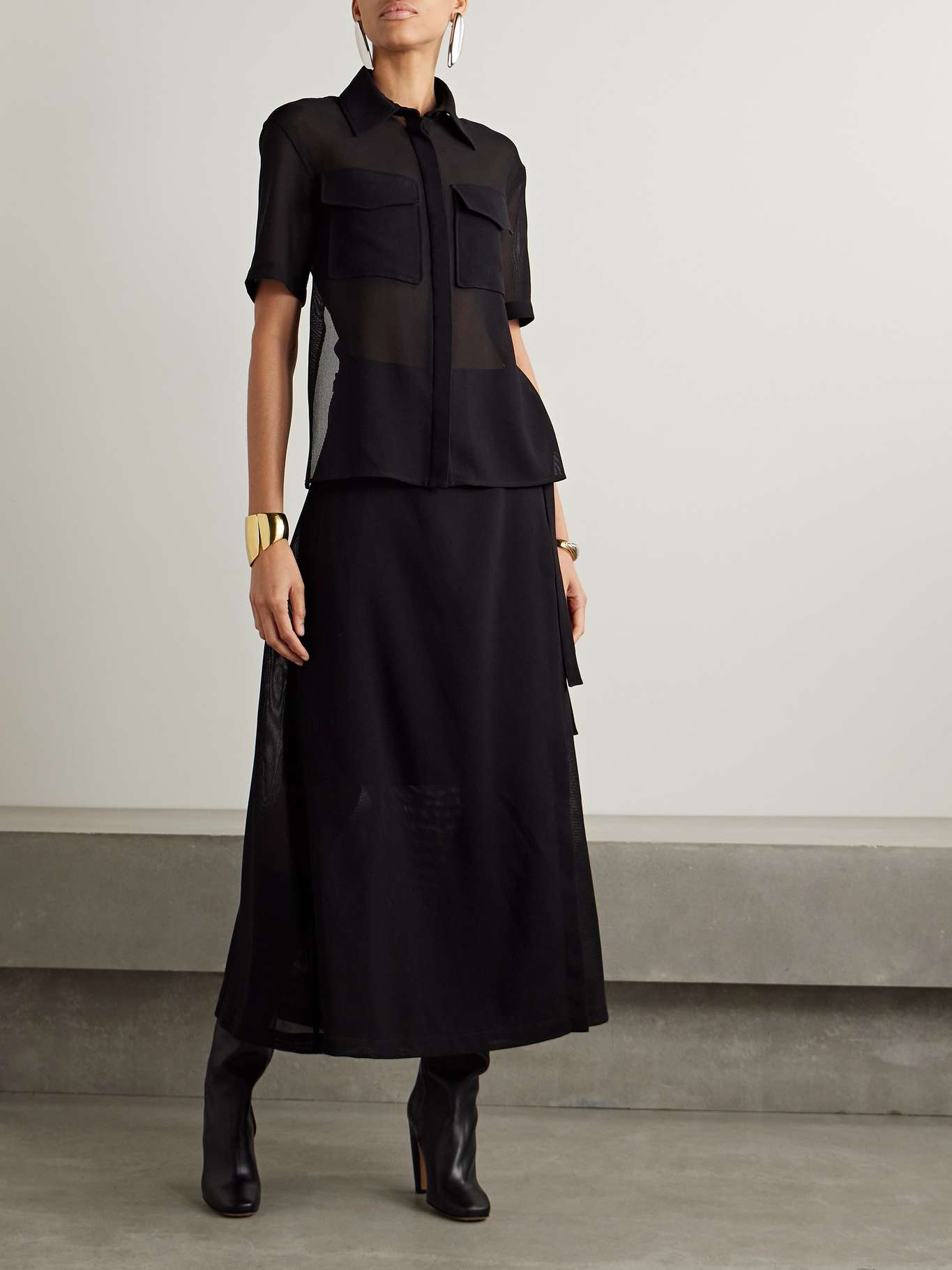 PROENZA SCHOULER Emory convertible mesh and woven wrap maxi dress | NET ...