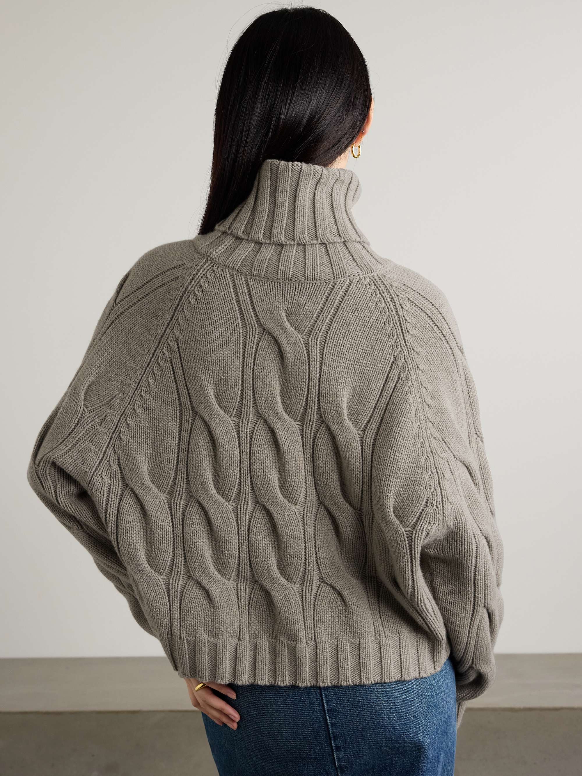 ALLUDE Cable-knit wool and cashmere-blend turtleneck sweater | NET-A-PORTER