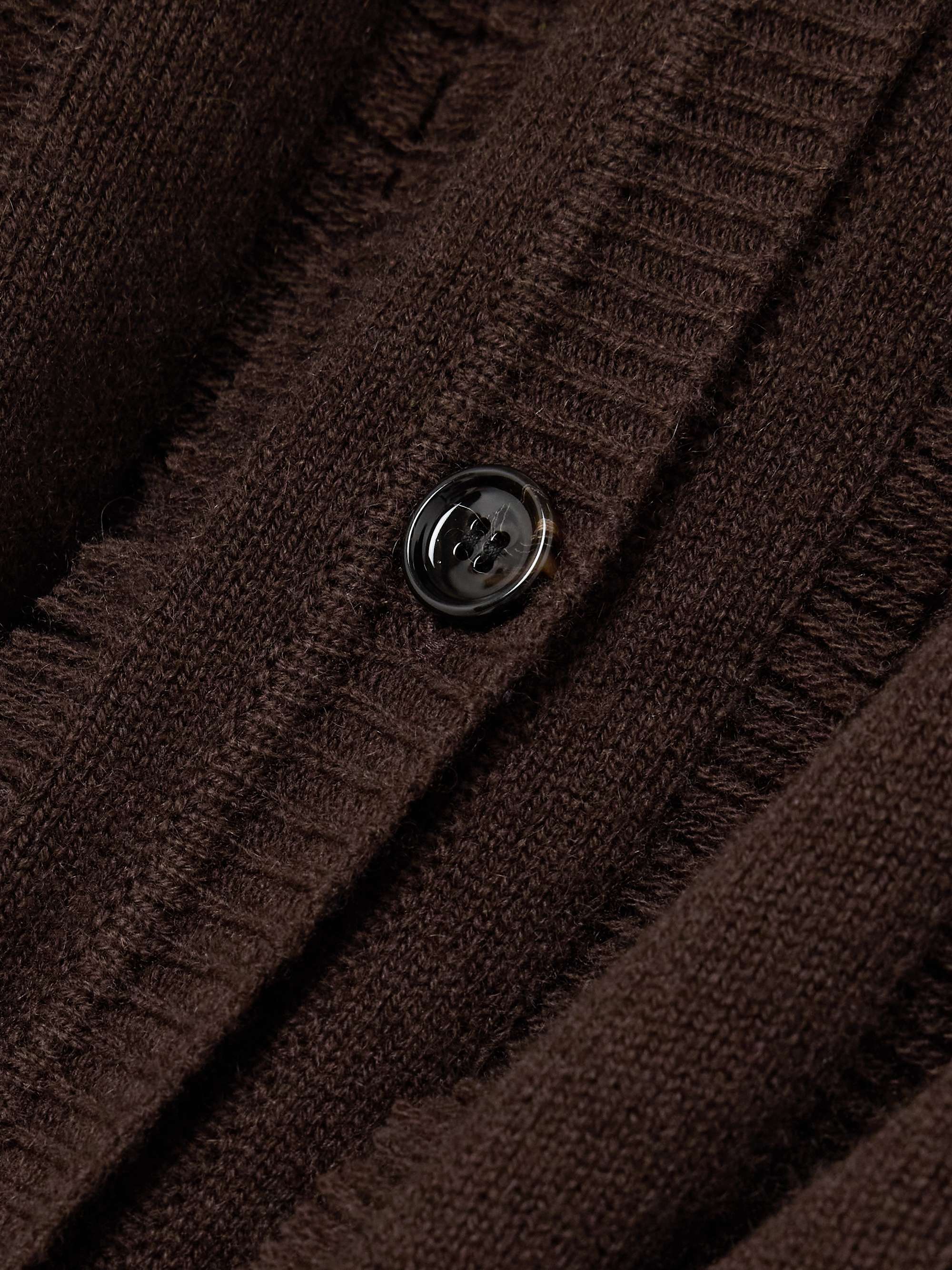 ALLUDE Frayed wool and cashmere-blend cardigan | NET-A-PORTER