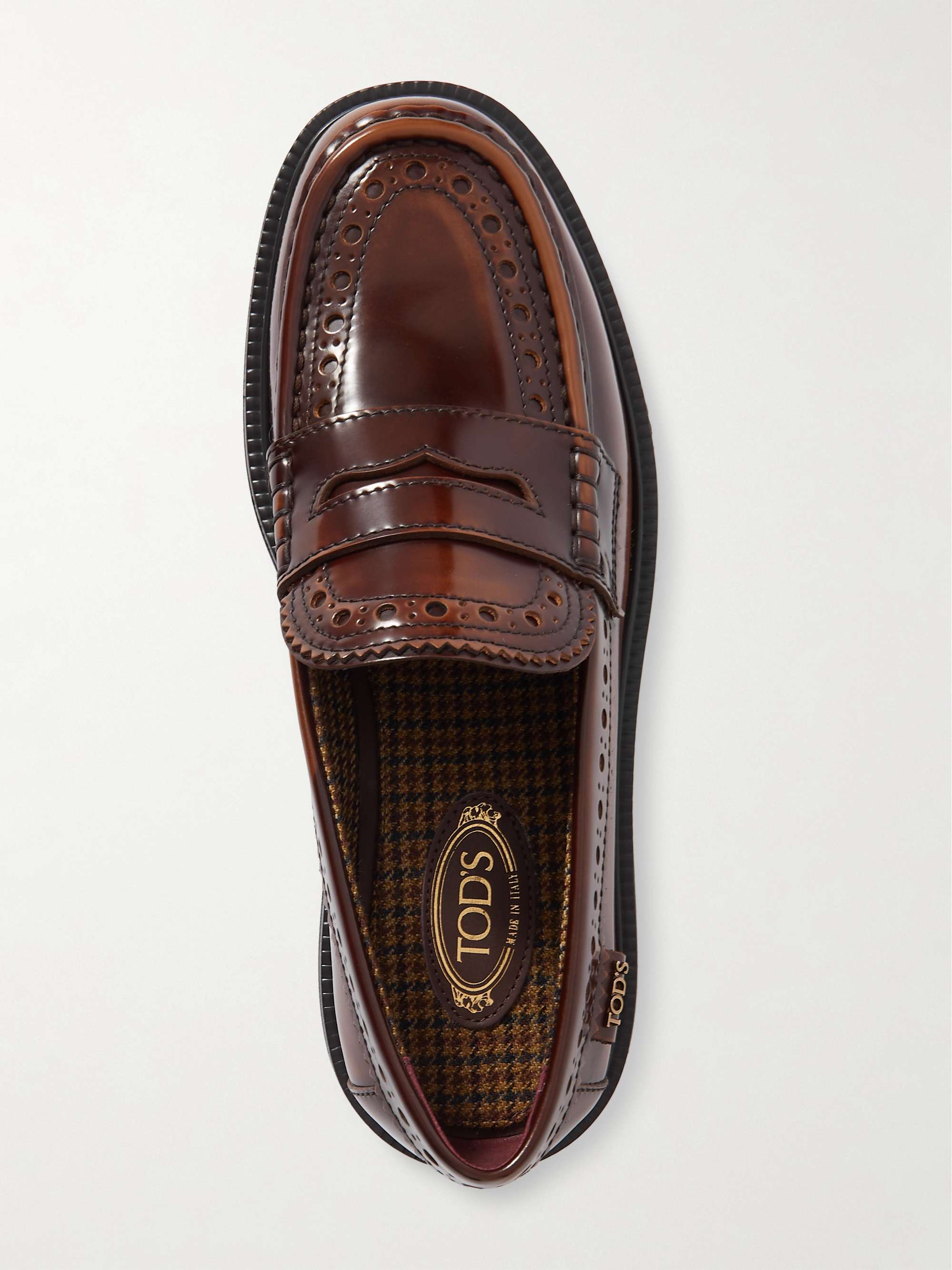 TOD'S Mocassino patent-leather loafers | NET-A-PORTER