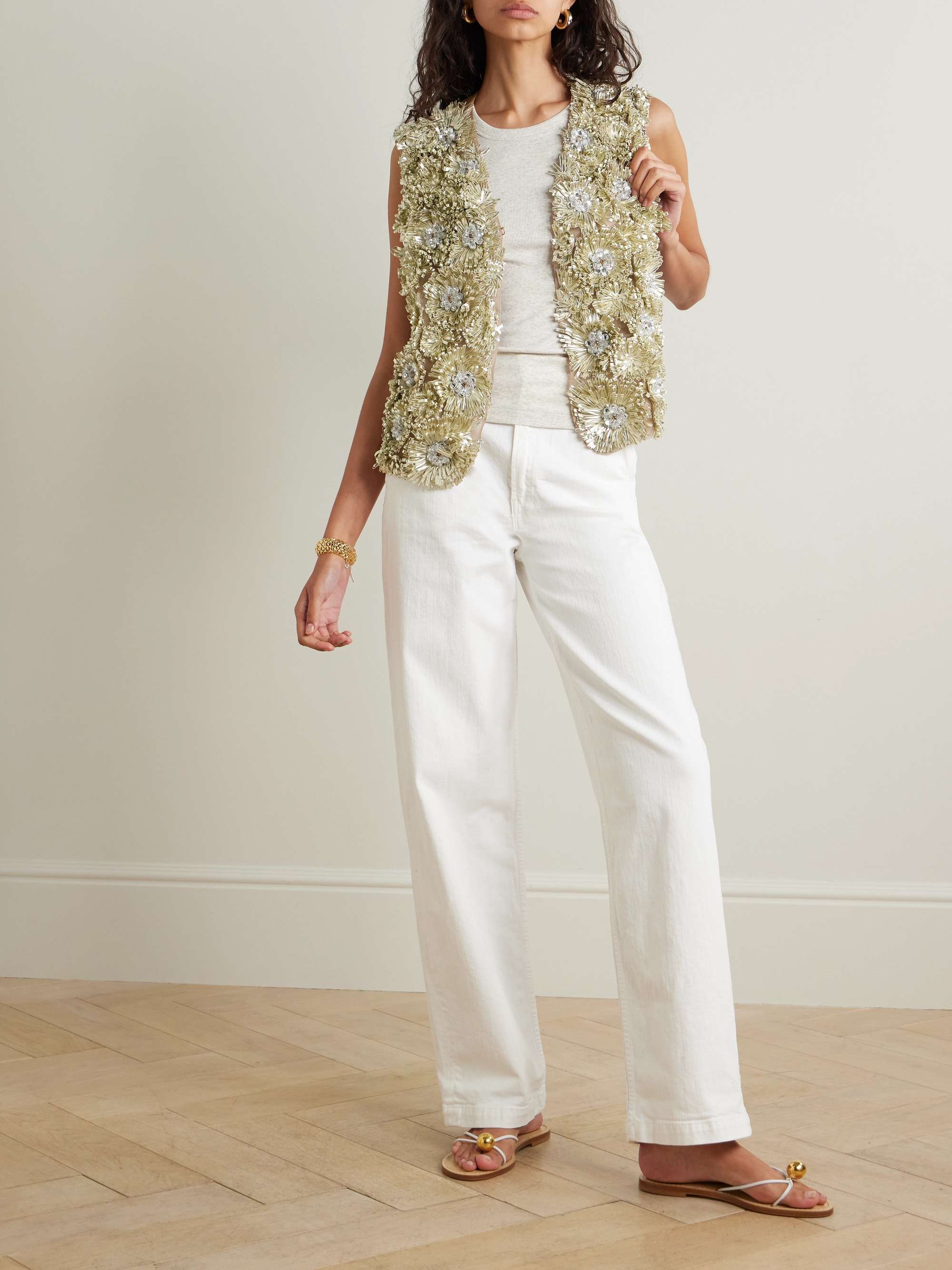 DIOTIMA Lorimers embellished silk-organza and cotton-twill vest | NET-A ...