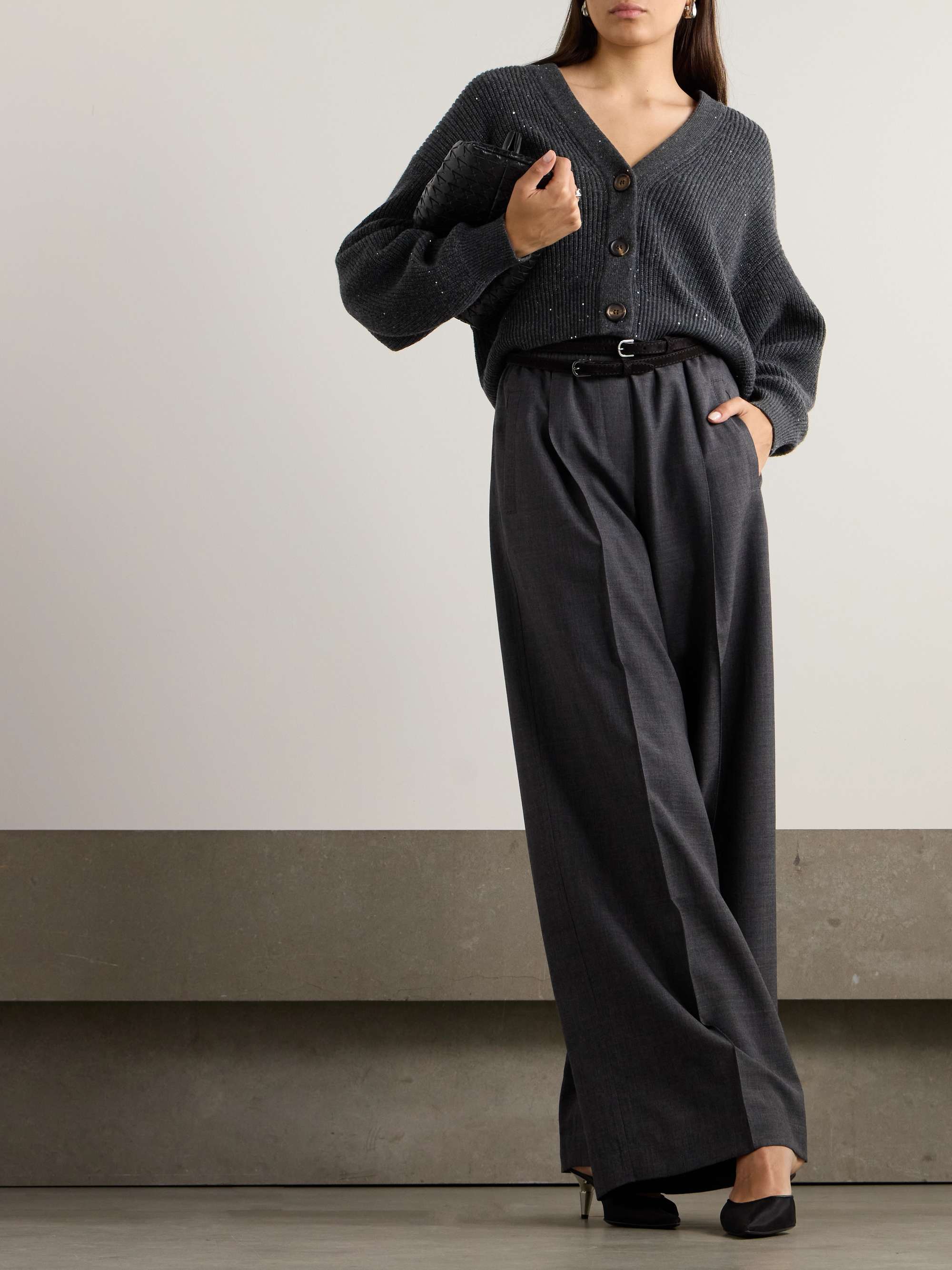 BRUNELLO CUCINELLI Sequin-embellished ribbed-knit cardigan | NET-A-PORTER