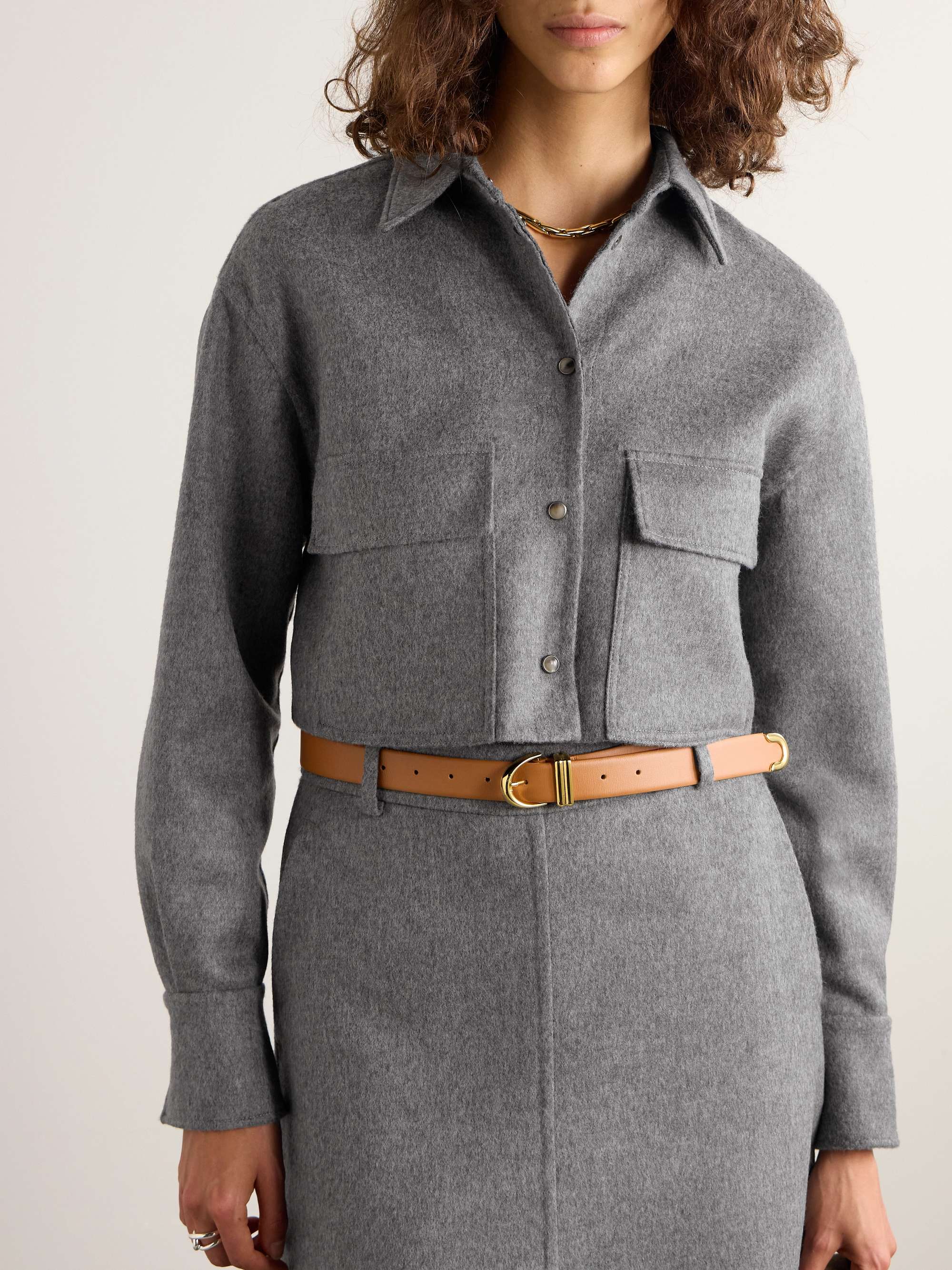 BRUNELLO CUCINELLI Cropped brushed-wool jacket | NET-A-PORTER